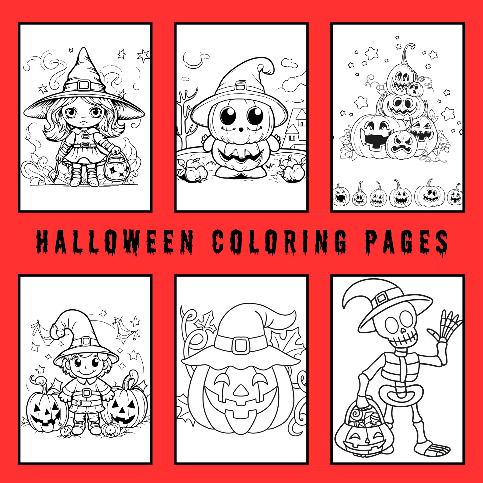 Halloween Coloring Pages for Kids, Halloween Coloring Activity, Perfect ...