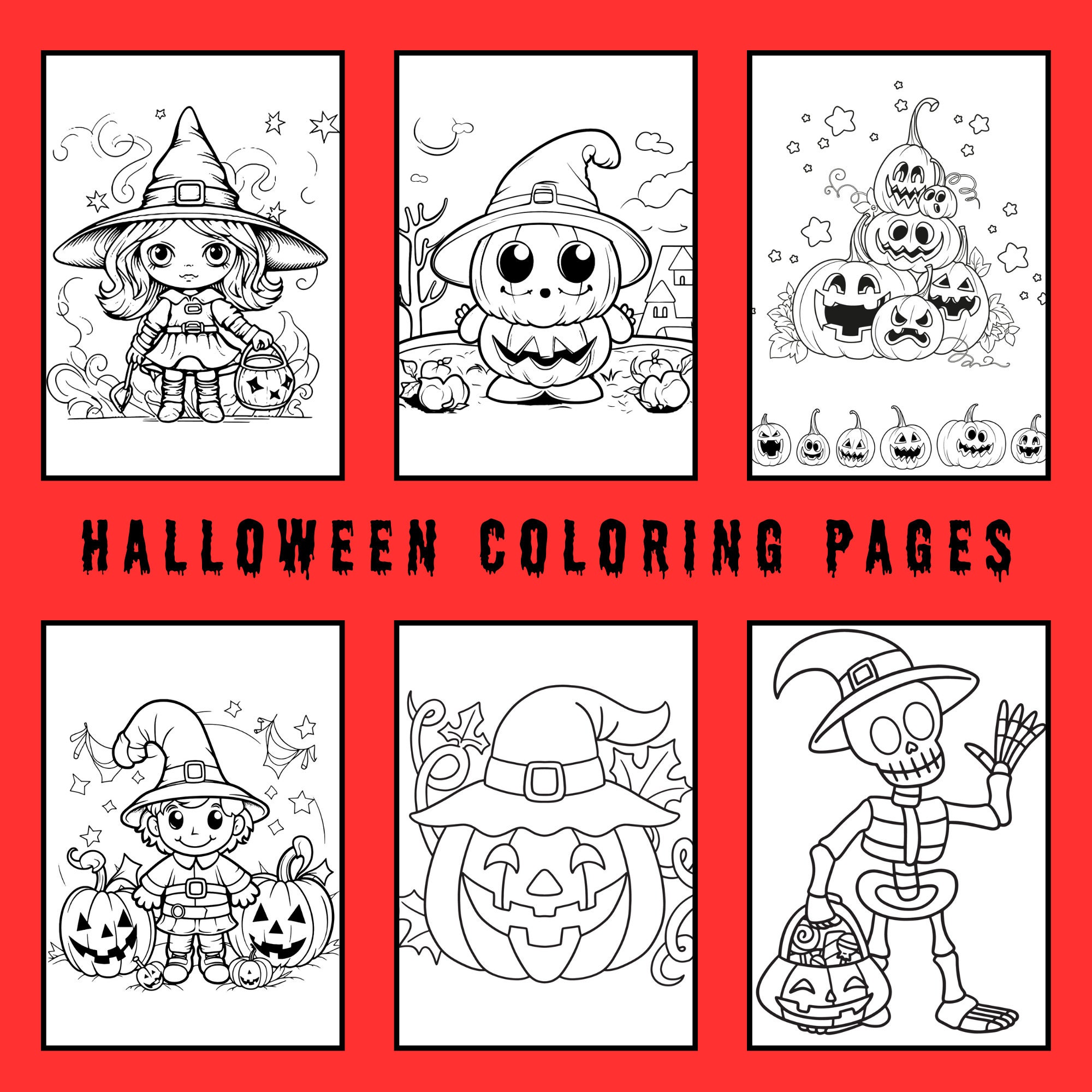 Halloween Coloring Pages for Kids, Halloween Coloring Activity, Perfect ...