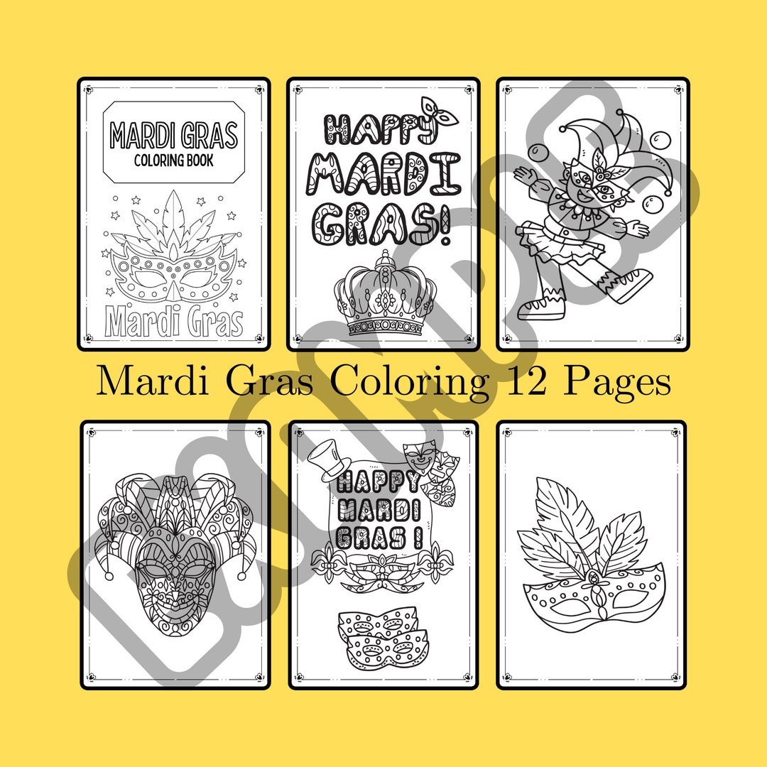 Mardi Gras Coloring Pages, Kids School Activity, Mardi Gras Coloring ...