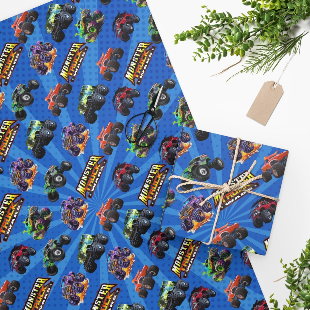 Monster Truck Wrapping Paper: Rev up Your Gifts, Monster Truck Themed ...