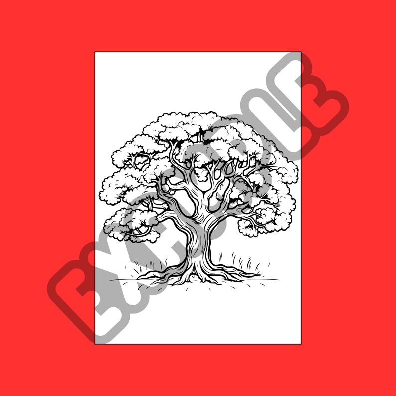 Tree Coloring Book: 15 Detailed Pages for Kids (digital Download) - Etsy