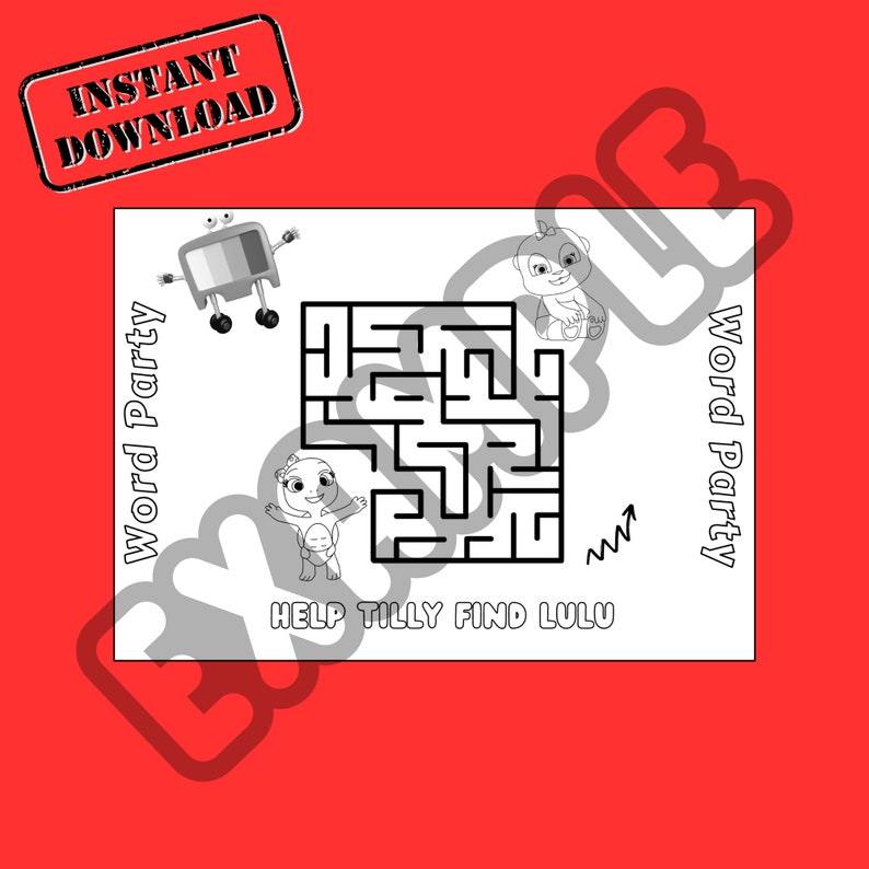 Word Party Activity Sheet, Perfect for Kids Activities During Birthdays ...