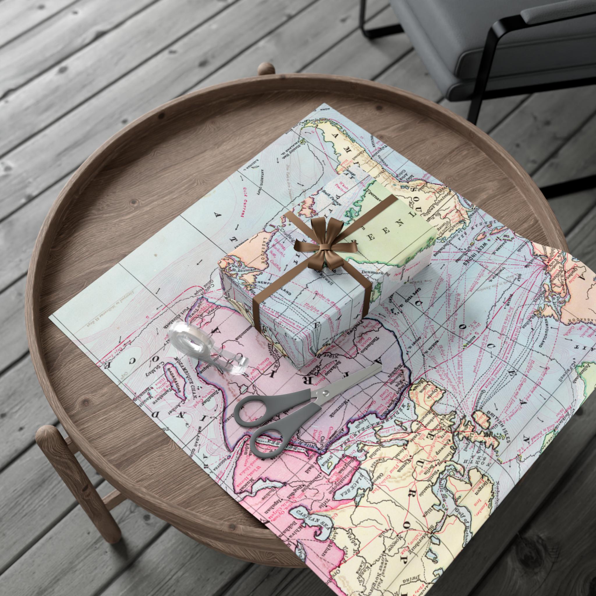 Worldmap Wrapping Paper, Original Worldmap Wrapping Paper, Around the ...