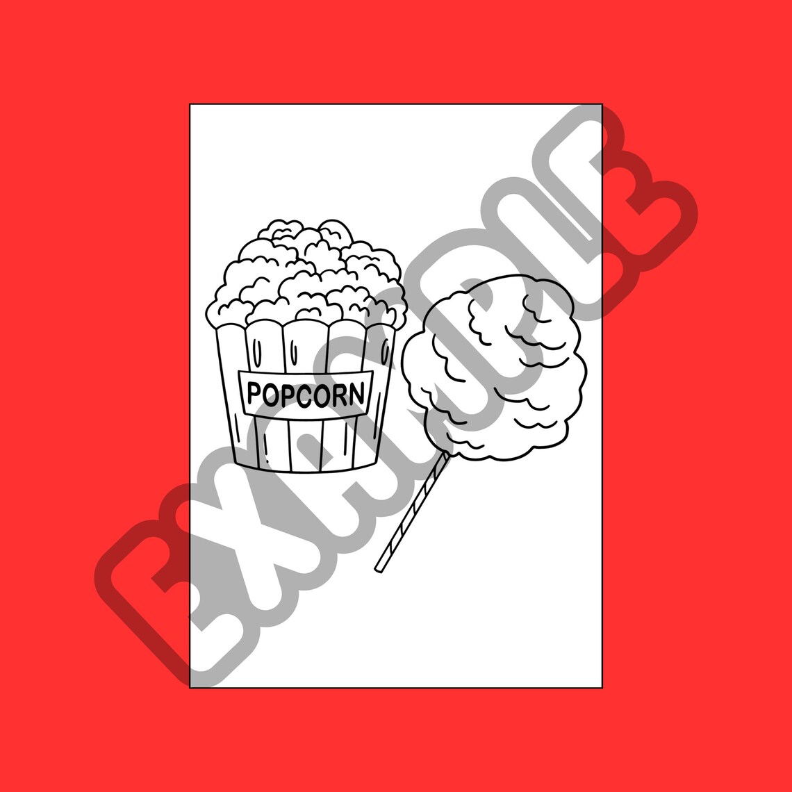 Popcorn Coloring Pages, Kids Coloring Book, Popcorn Printables, Adult ...