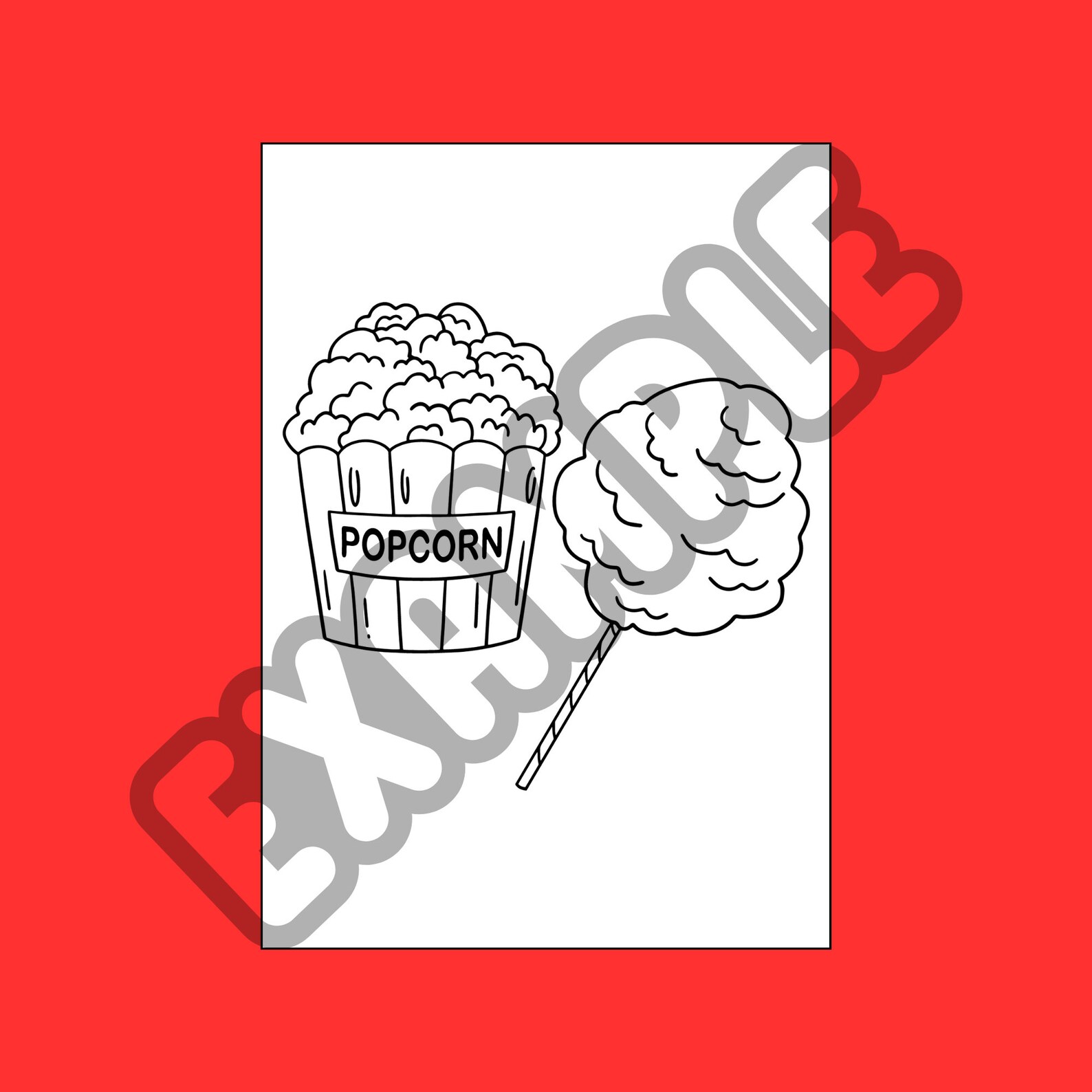 Popcorn Coloring Pages, Kids Coloring Book, Popcorn Printables, Adult ...