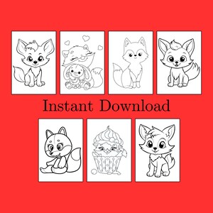 Fox Coloring Pages, Kids Coloring Book, Fox Printable, Cute Coloring ...