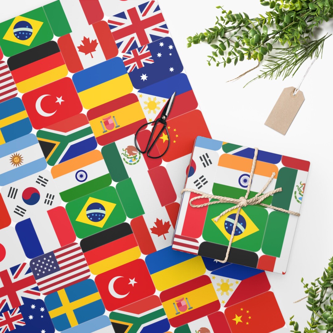 Flag Wrapping Paper, Country Wrapping Paper - Etsy
