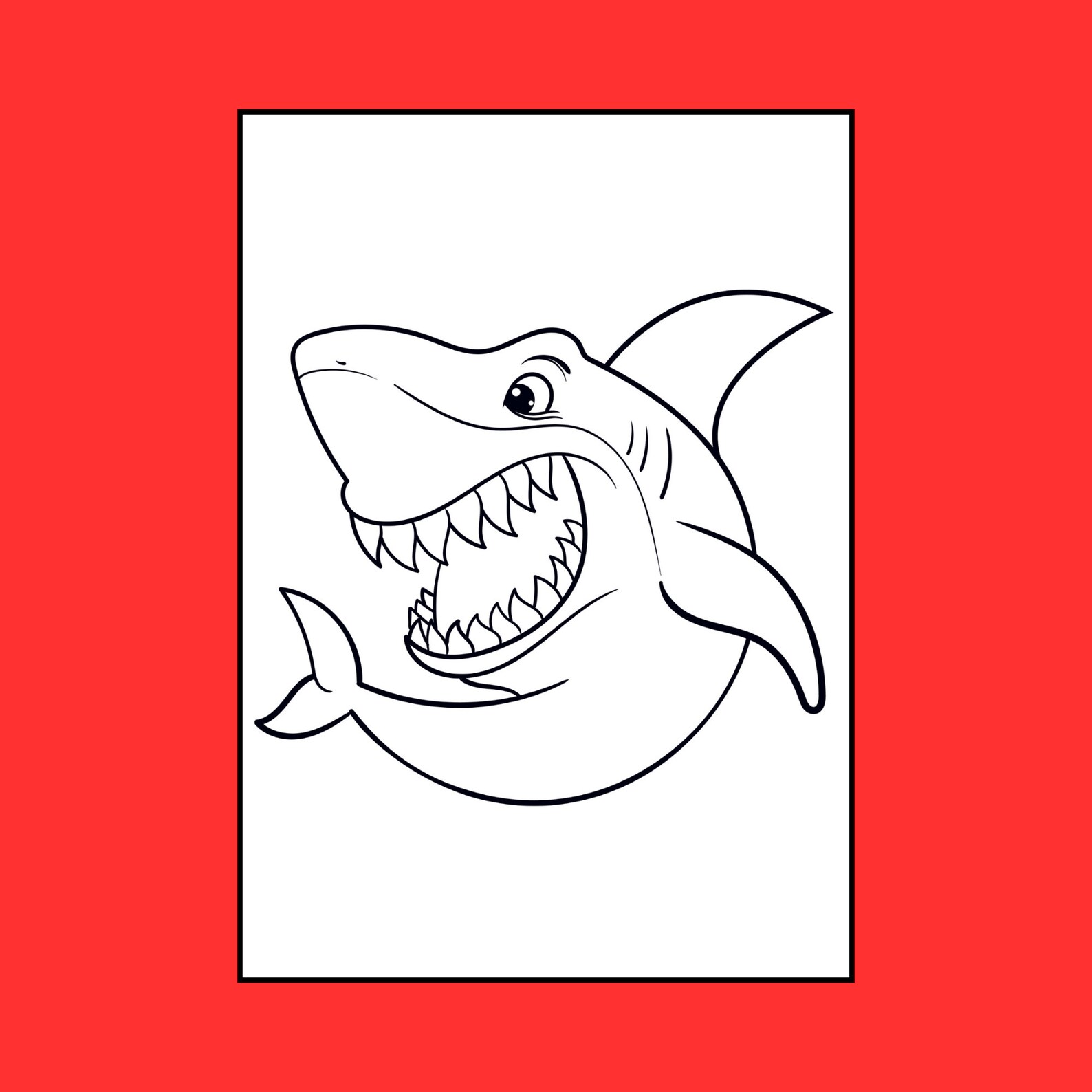 Shark Coloring Pages, Shark Coloring Activity for Kids, Easy Coloring ...