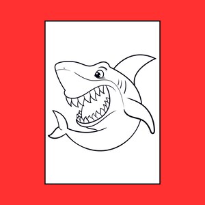 Shark Coloring Pages, Shark Coloring Activity for Kids, Easy Coloring ...