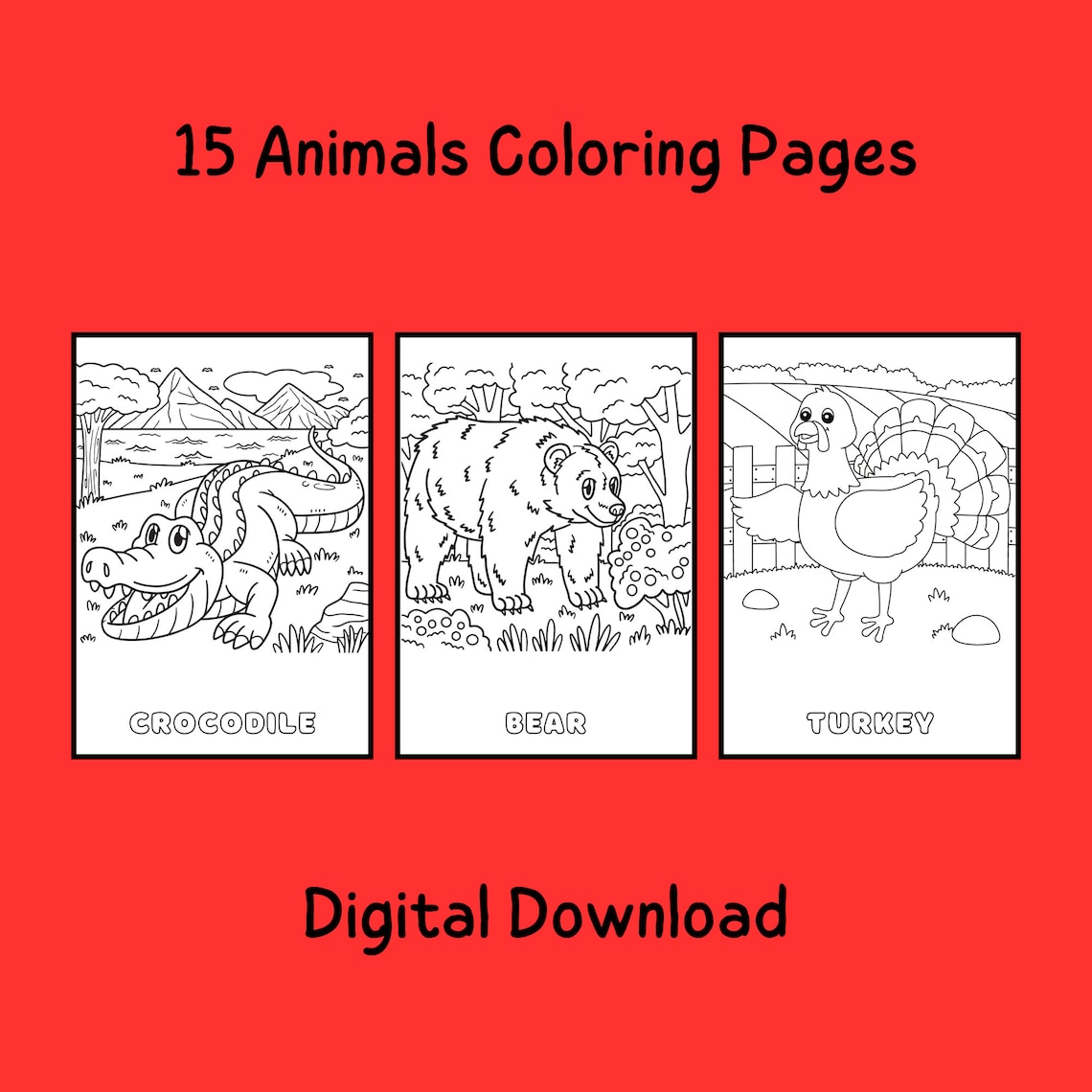 Animal Coloring Pages, Zoo Coloring Pages, Kids Safari Animals Coloring ...