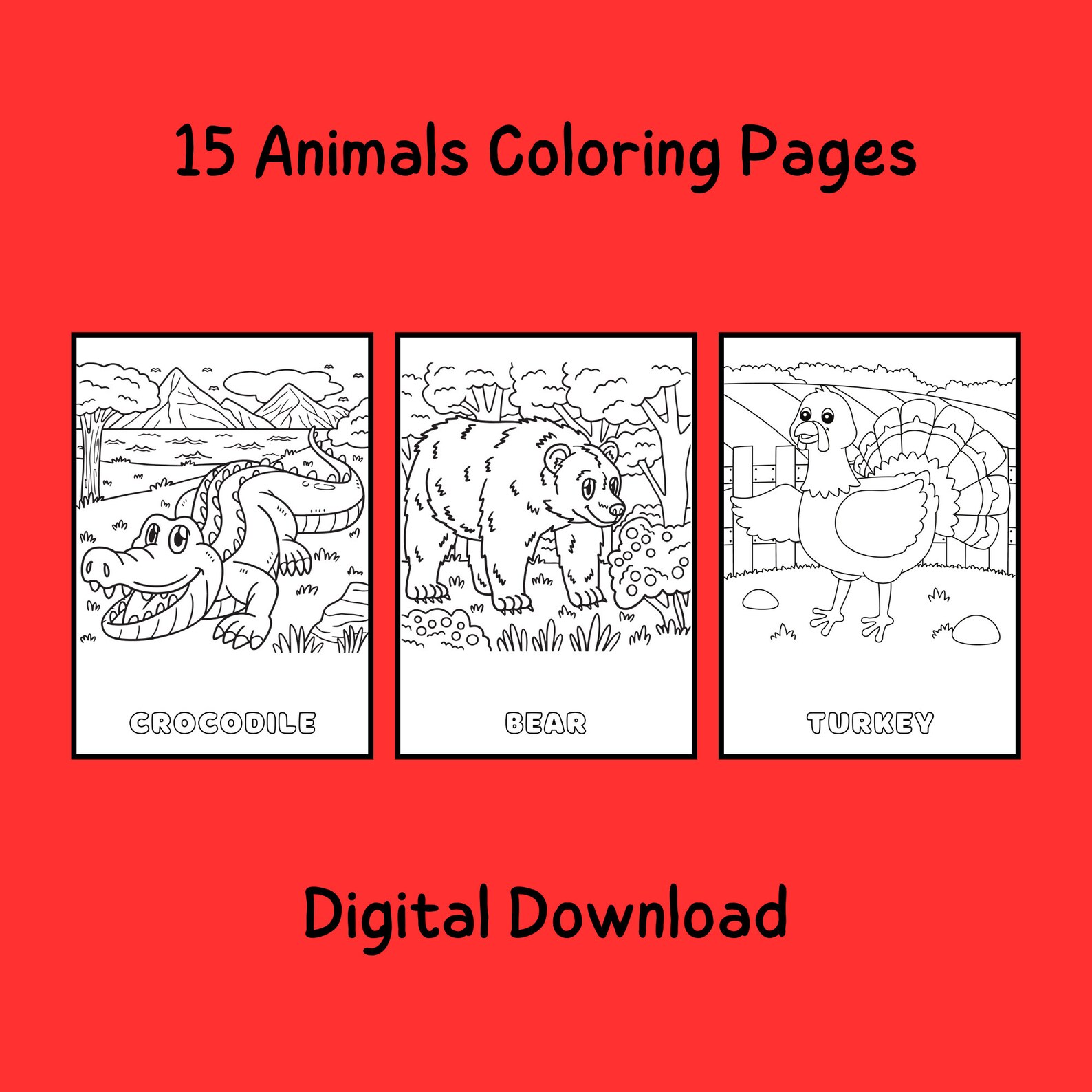 Animal Coloring Pages, Zoo Coloring Pages, Kids Safari Animals Coloring ...