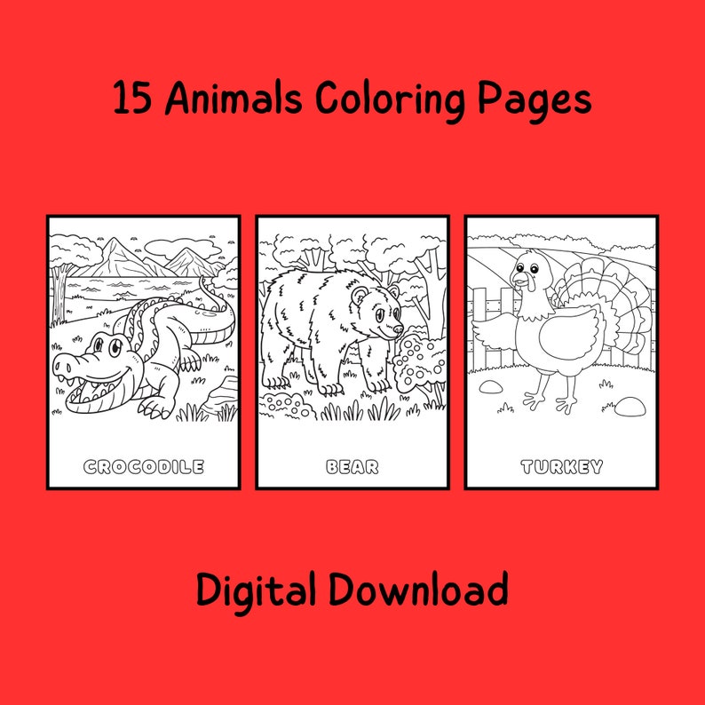 Animal Coloring Pages, Zoo Coloring Pages, Kids Safari Animals Coloring ...