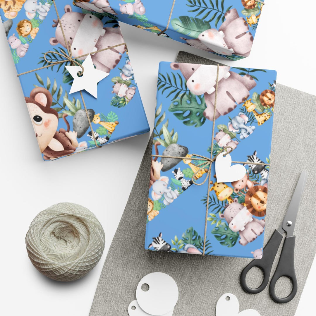 Safari Wrapping Paper, Jungle Wrapping Paper, African Safari Gift Wrap ...