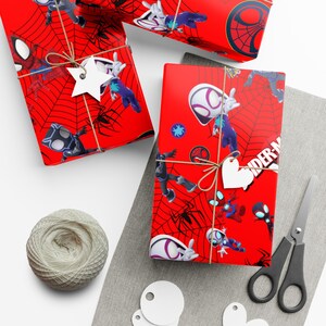 Spiderman Wrapping Paper, Spidey and His Amazing Friends Wrapping Paper ...