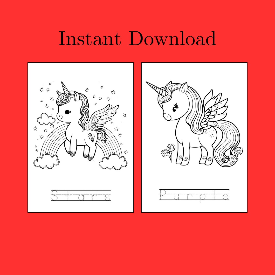 Unicorn Coloring Pages, Unicorn Activity Sheet for Kids, Unicorn ...
