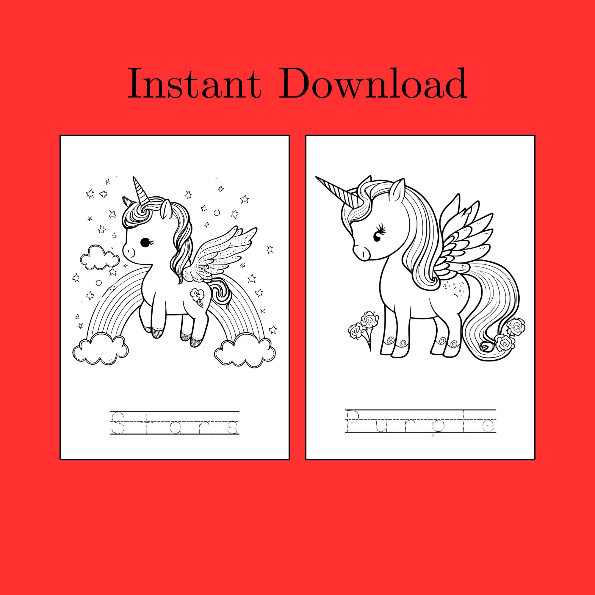 Unicorn Coloring Pages, Unicorn Activity Sheet for Kids, Unicorn ...