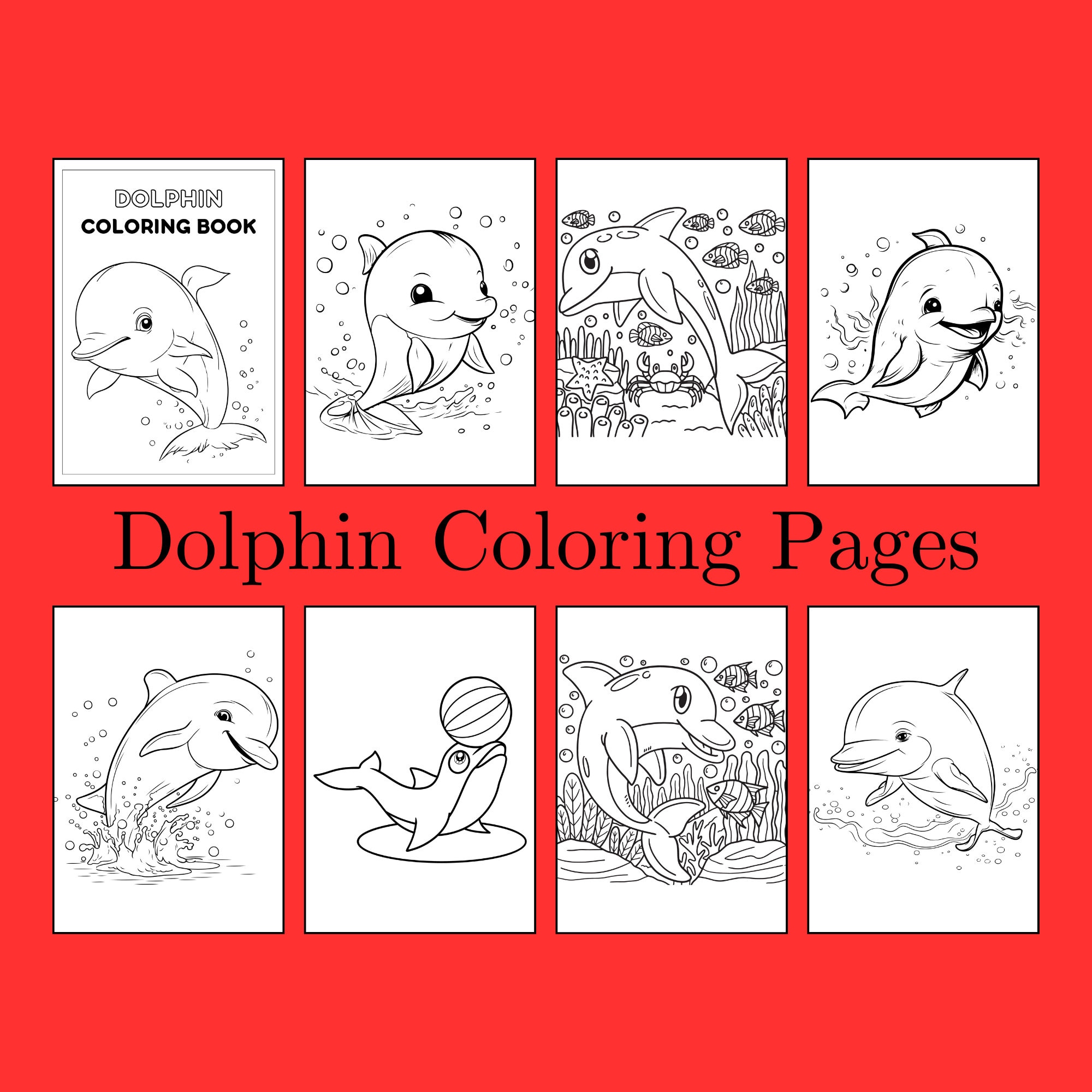 Dolphin Coloring Pages, Coloring Printables for Kids and Adults ...