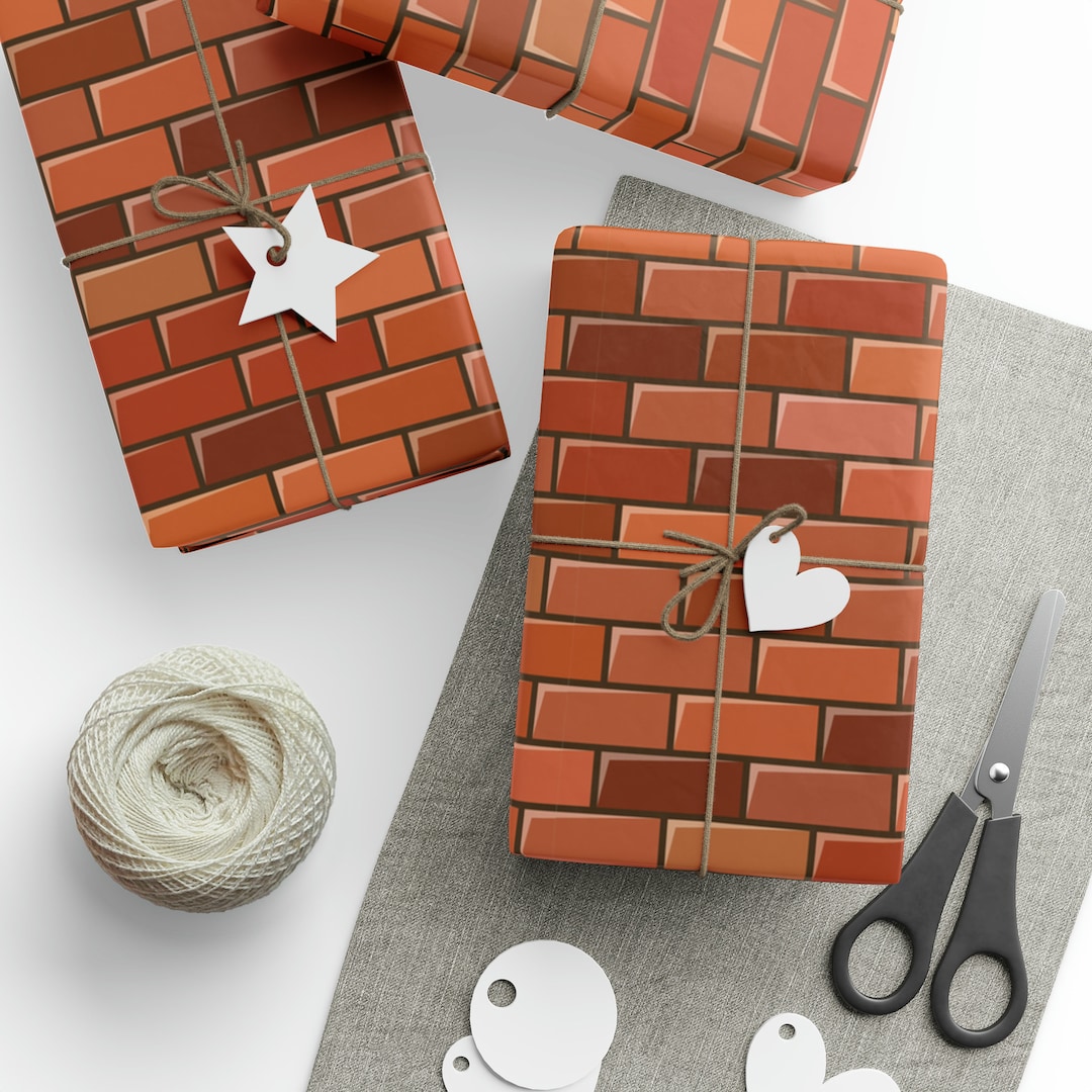 Brick Wrapping Paper Roll, Cute Brick Gift Wrapping Paper, Any Occasion ...