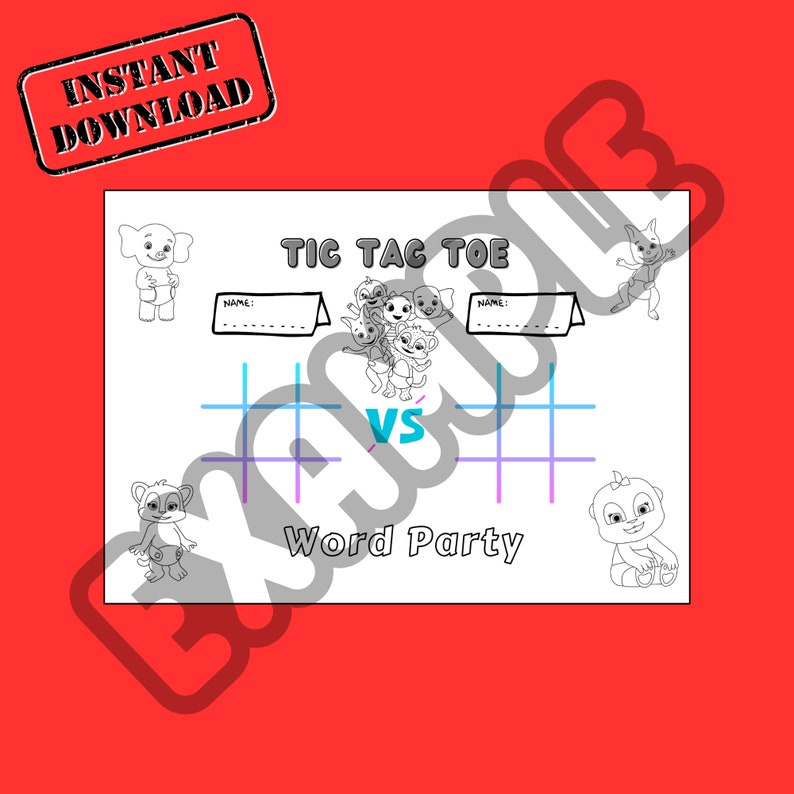 Word Party Activity Sheet, Perfect for Kids Activities During Birthdays ...