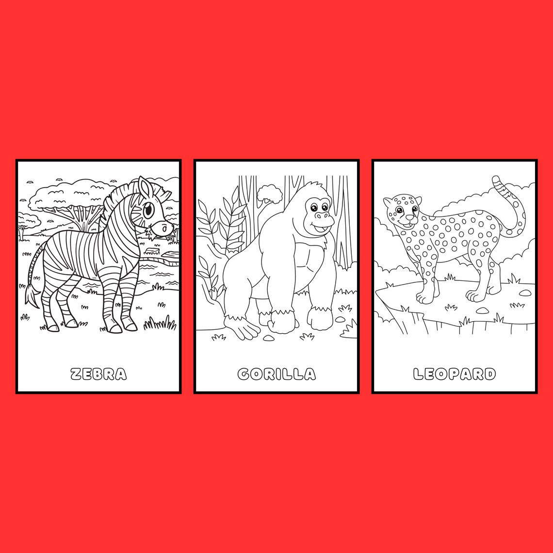 Animal Coloring Pages, Zoo Coloring Pages, Kids Safari Animals Coloring ...