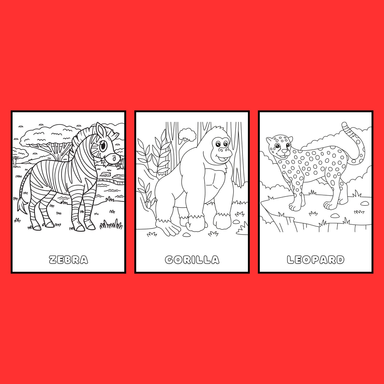 Animal Coloring Pages, Zoo Coloring Pages, Kids Safari Animals Coloring ...