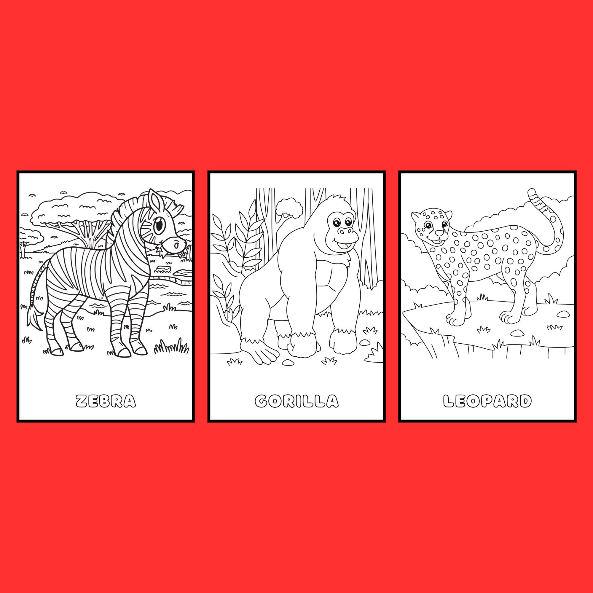 Animal Coloring Pages, Zoo Coloring Pages, Kids Safari Animals Coloring ...