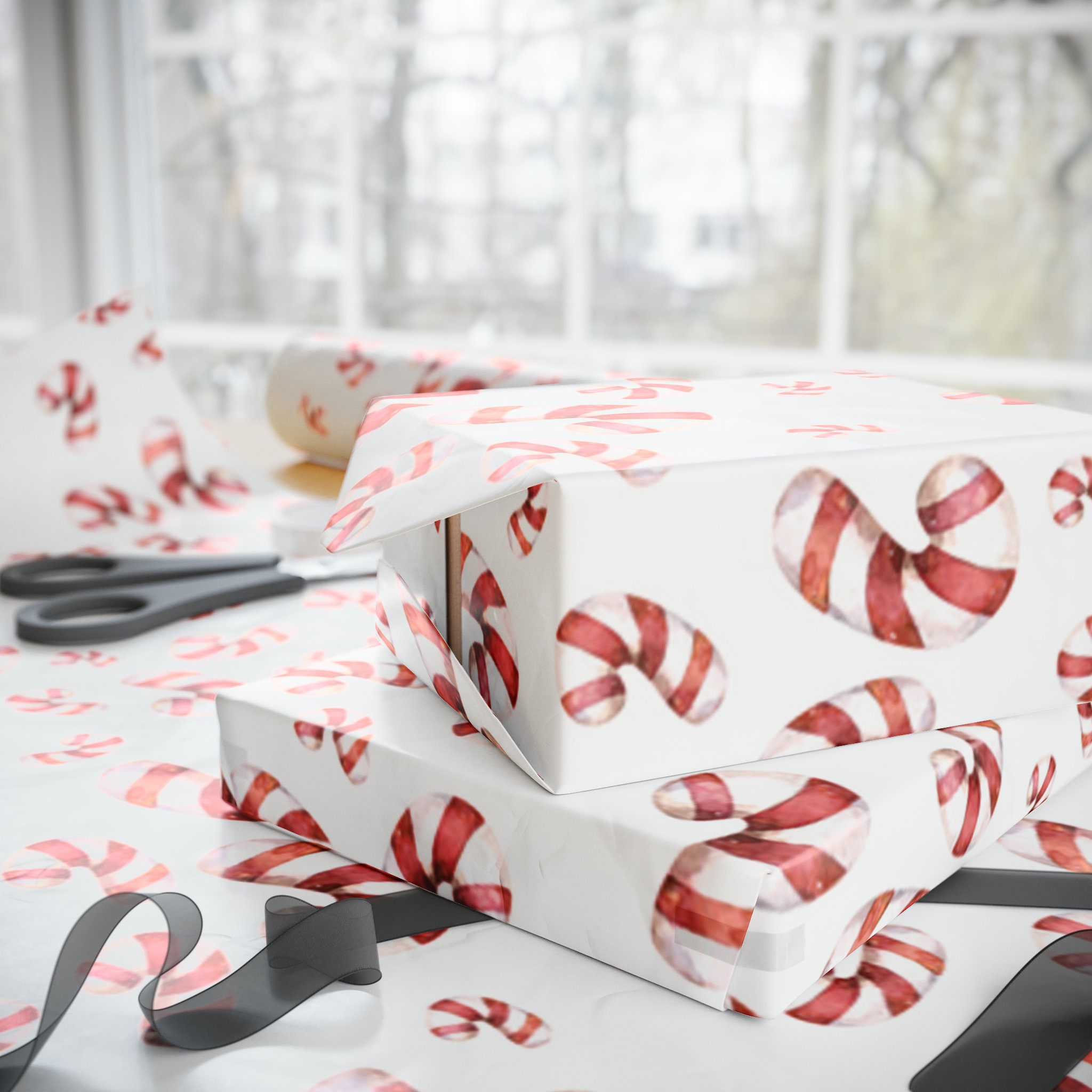 Candy Cane Wrapping Paper, Christmas Candy Cane Wrapping Paper sold by ...