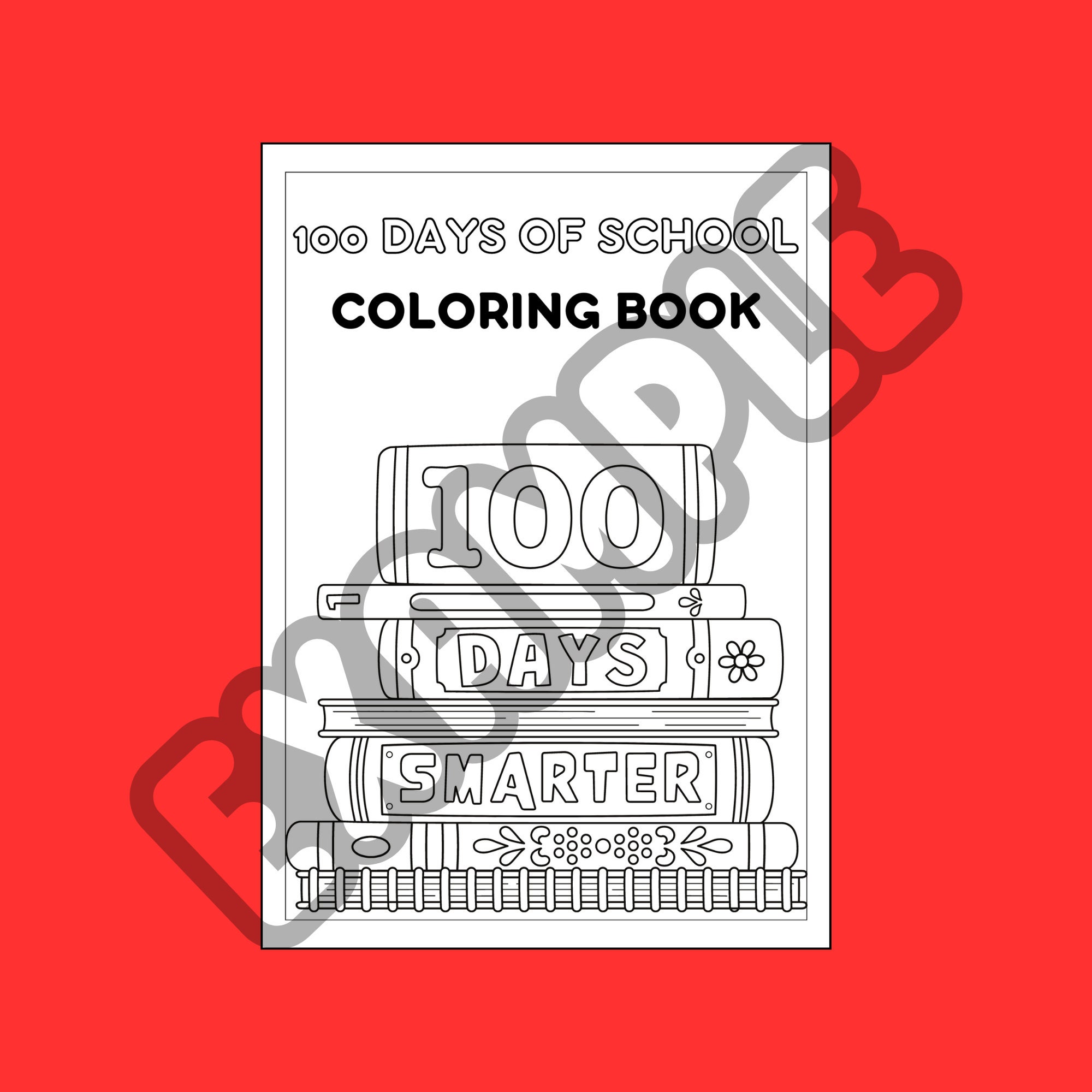 100 Days of School Coloring, Cute Coloring Pages for Kids, 15 Page 100 ...