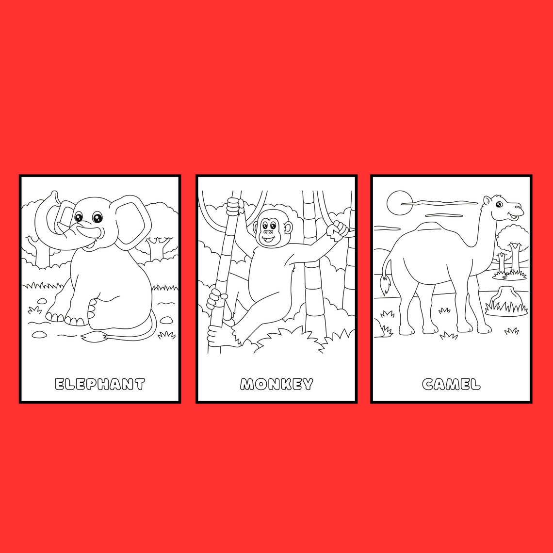 Animal Coloring Pages, Zoo Coloring Pages, Kids Safari Animals Coloring ...