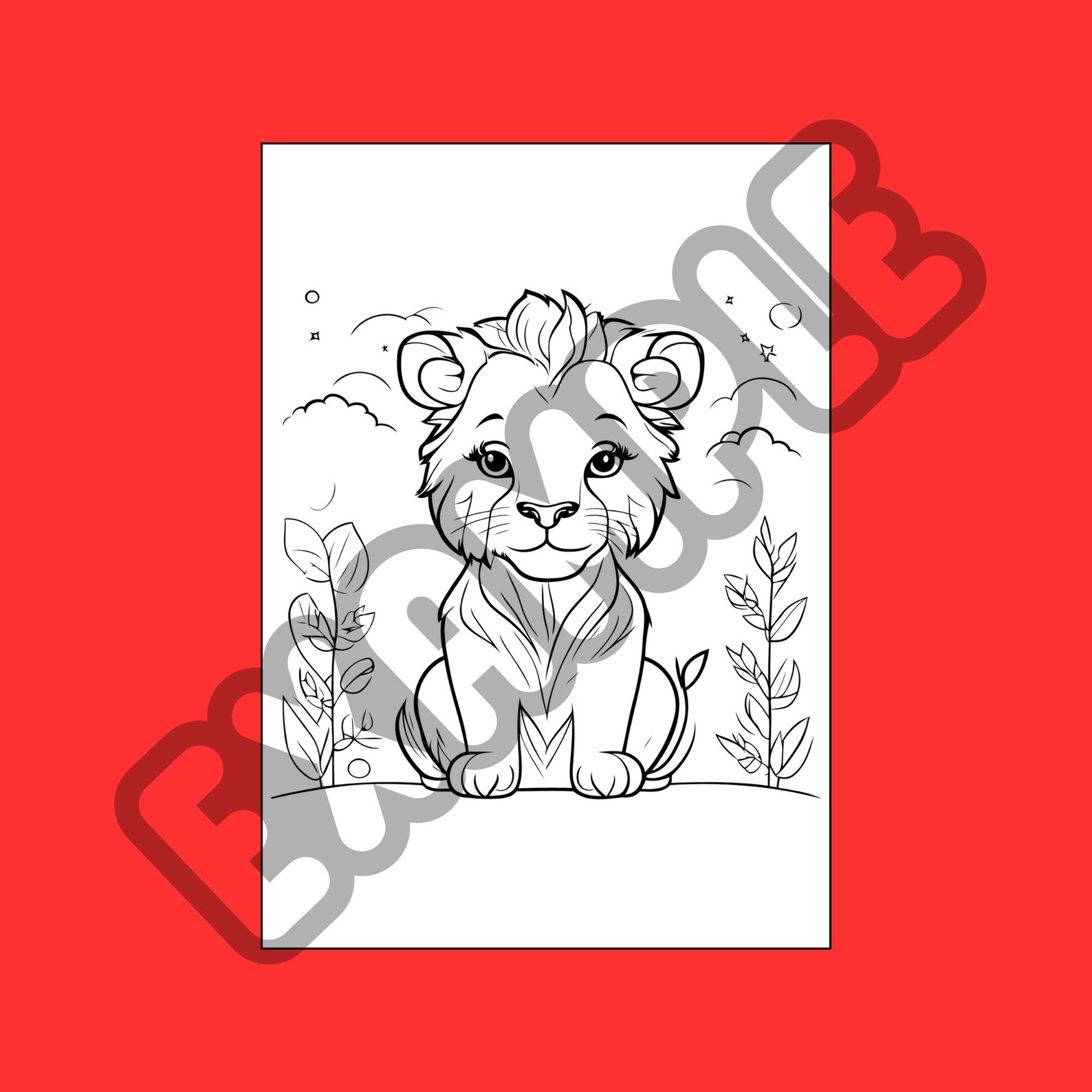 Cute Lion Coloring Pages, Homeschool Coloring Activity, Preschool ...