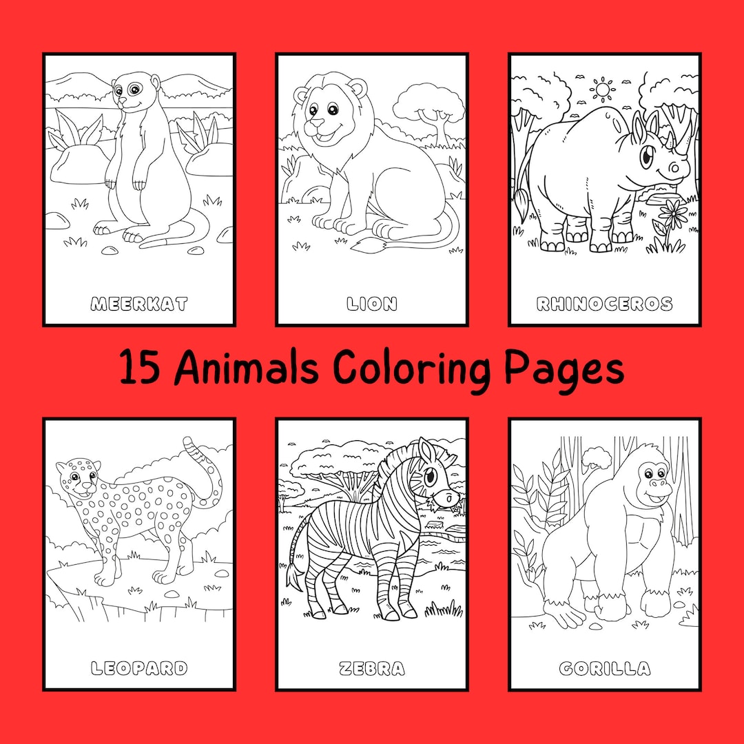 Animal Coloring Pages, Zoo Coloring Pages, Kids Safari Animals Coloring ...