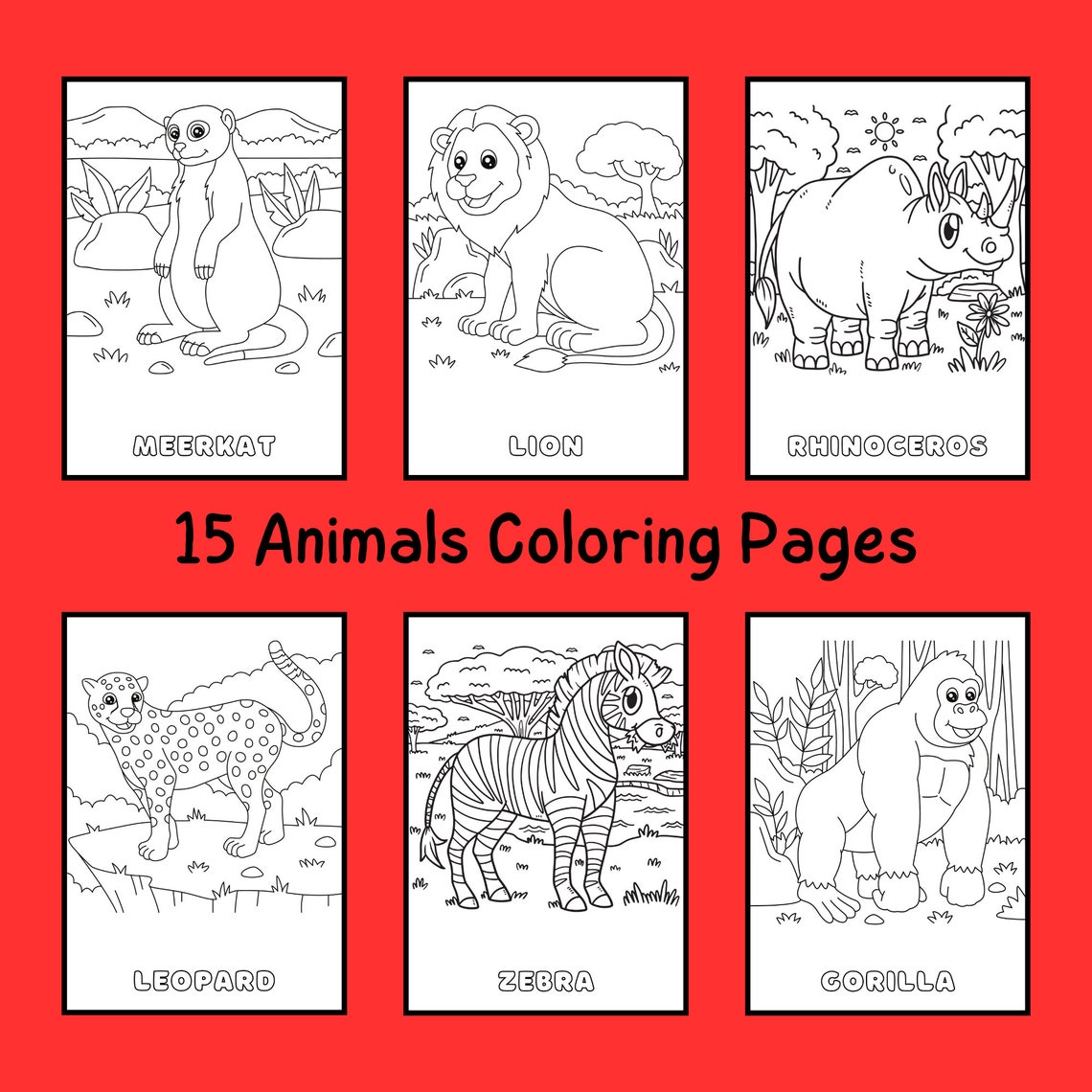 Animal Coloring Pages, Zoo Coloring Pages, Kids Safari Animals Coloring ...