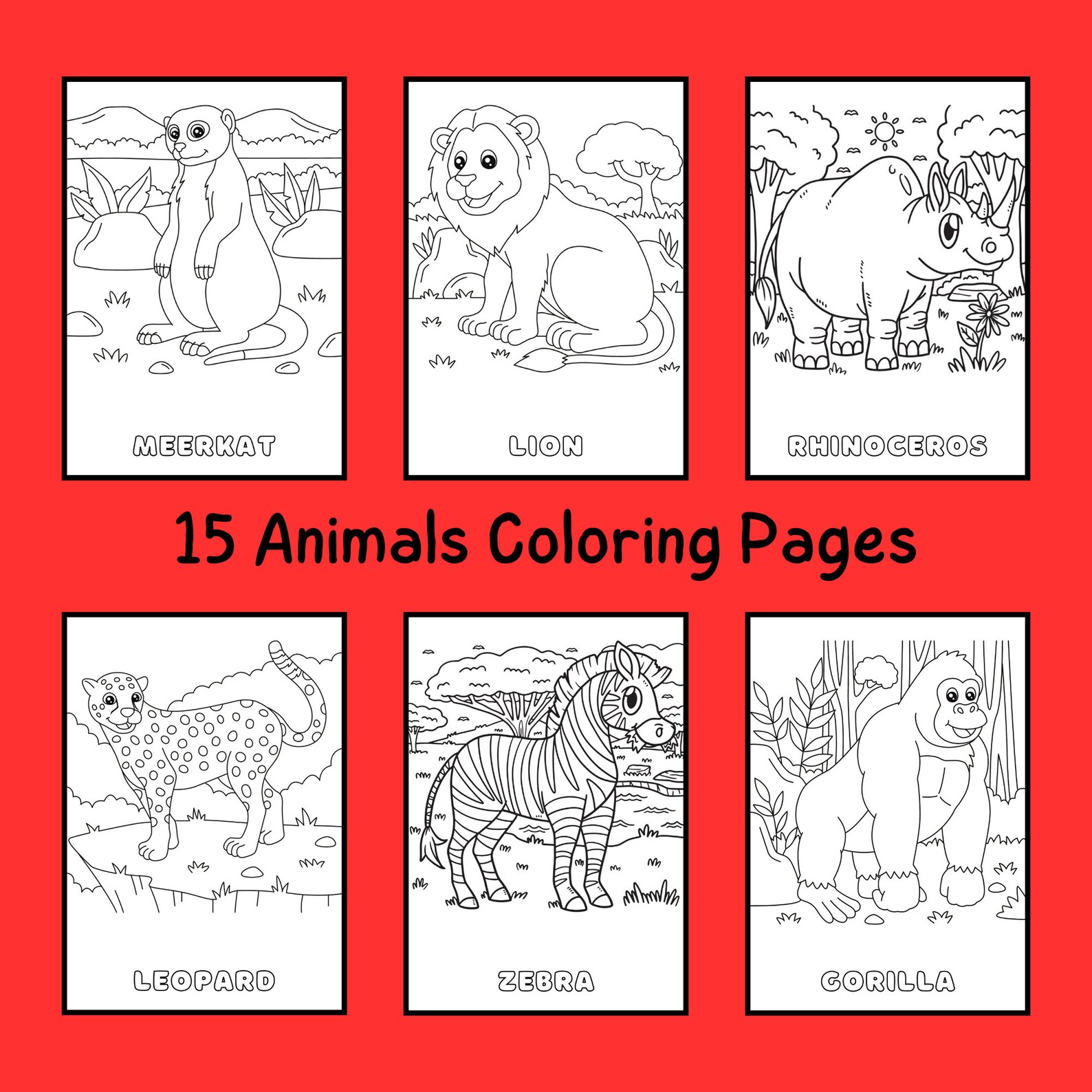 Animal Coloring Pages, Zoo Coloring Pages, Kids Safari Animals Coloring ...