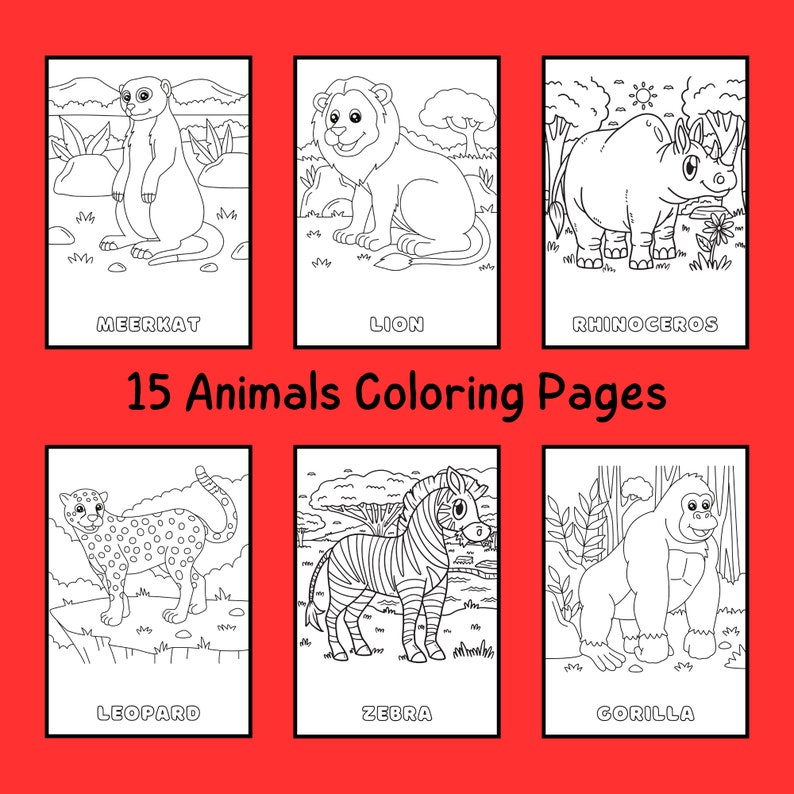 Animal Coloring Pages, Zoo Coloring Pages, Kids Safari Animals Coloring ...