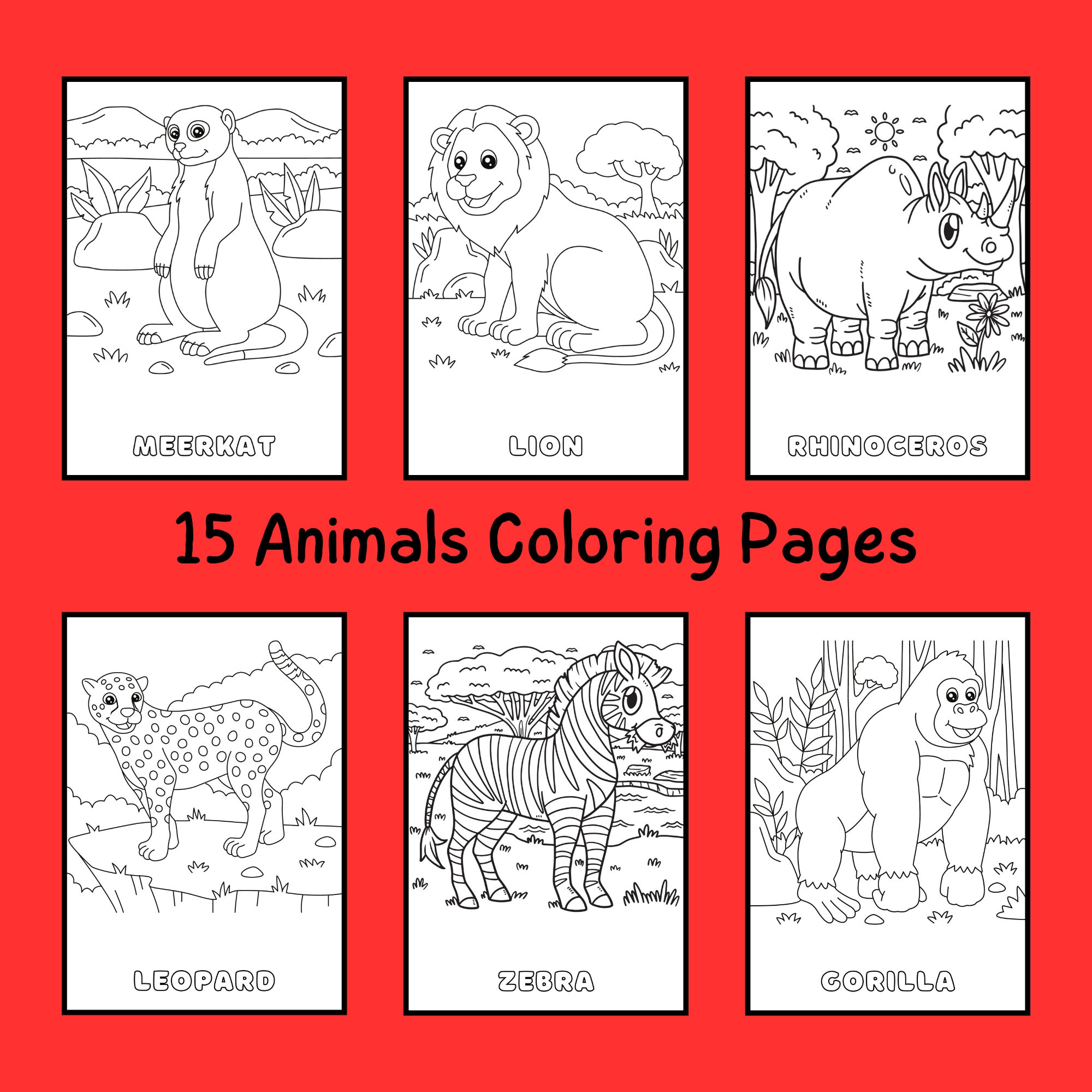 Animal Coloring Pages, Zoo Coloring Pages, Kids Safari Animals Coloring ...