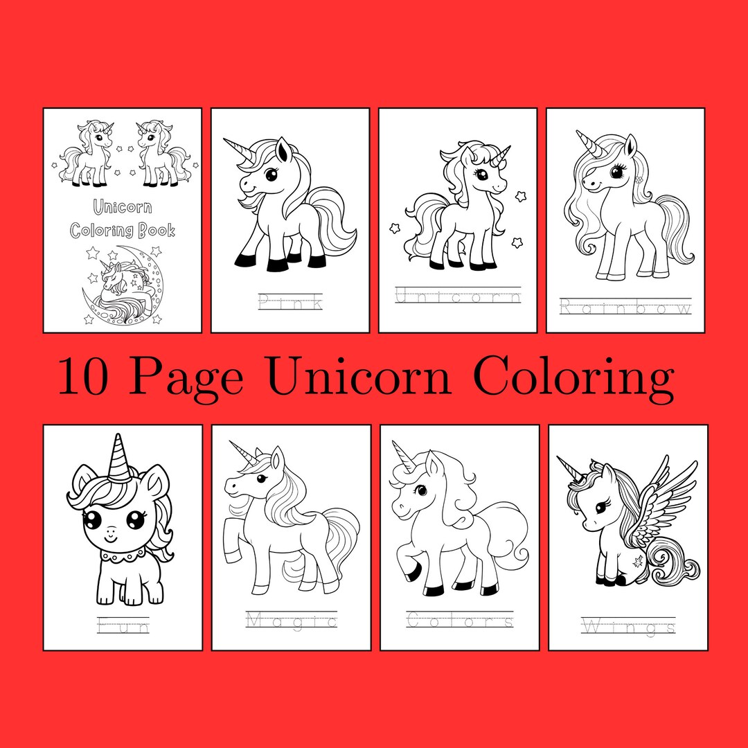Unicorn Coloring Pages, Unicorn Activity Sheet for Kids, Unicorn ...