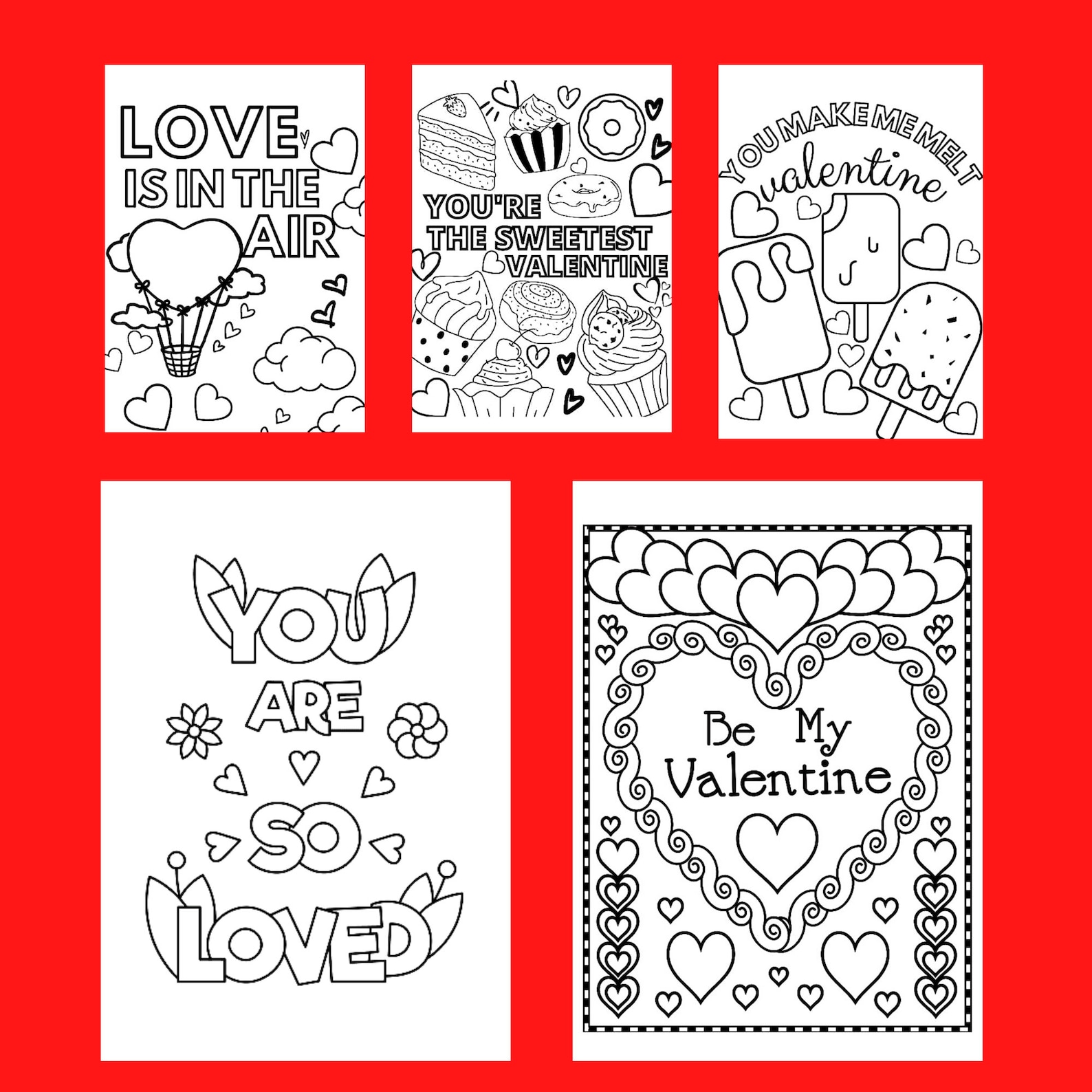 Valentine's Day Coloring Pages for Kids, Printable Valentine's Day ...