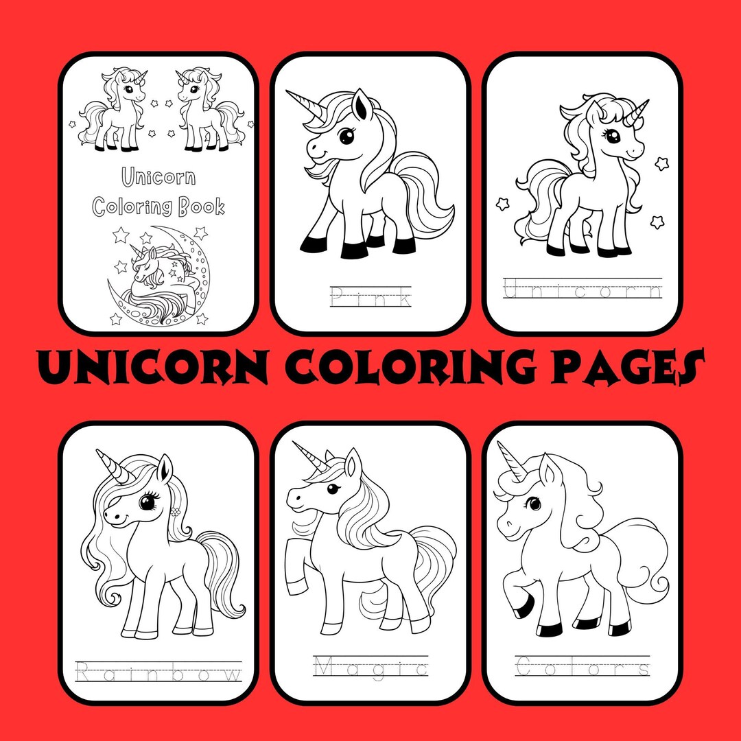 Unicorn Coloring Pages Unicorn Activity Sheet for Kids - Etsy