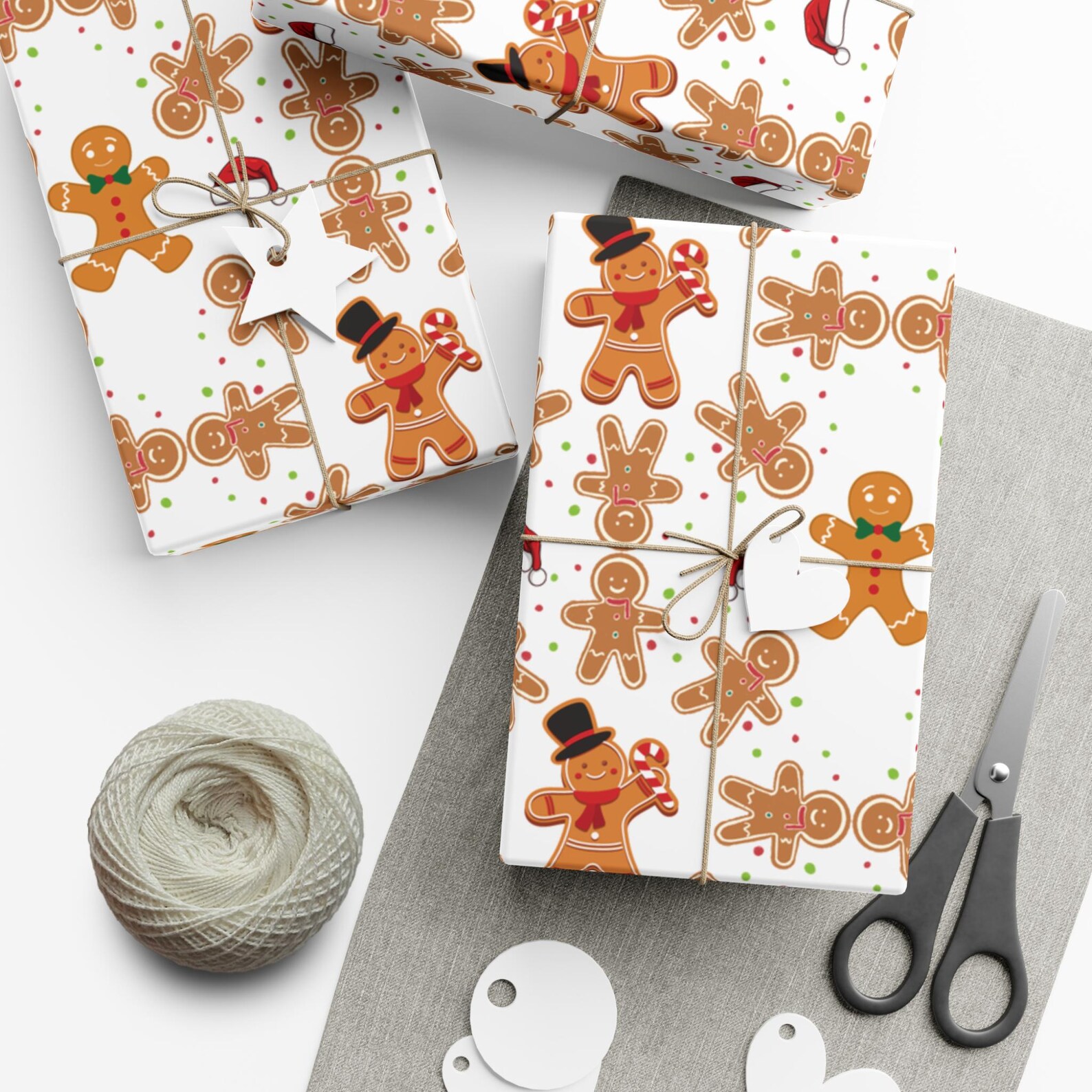 Gingerbread Man Wrapping Paper, Gingerbread Gift Wrap Papers ...