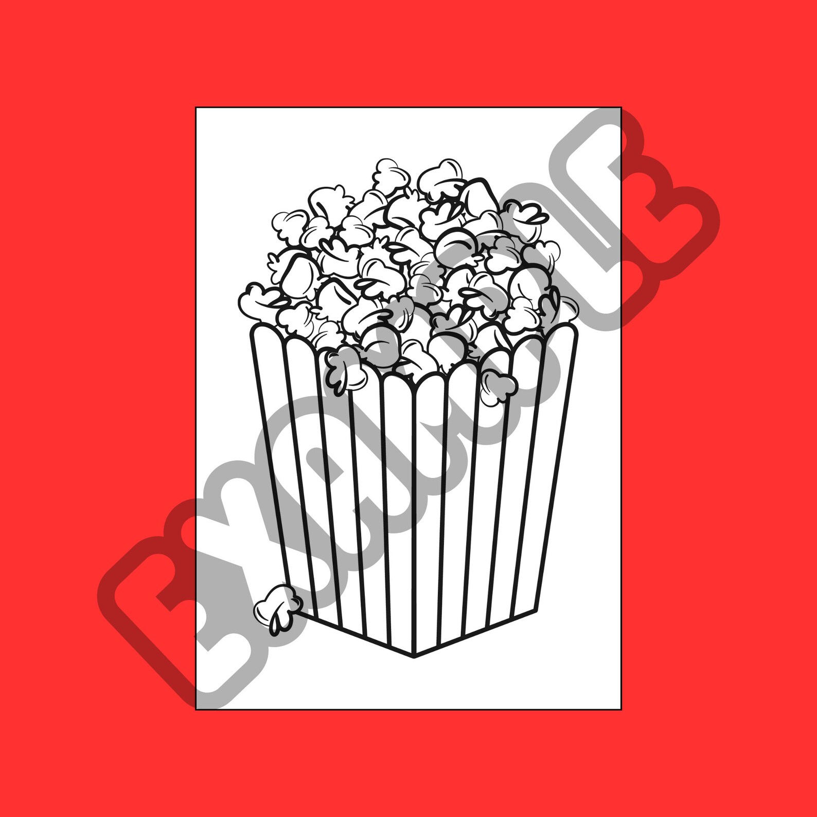 Popcorn Coloring Pages, Kids Coloring Book, Popcorn Printables, Adult ...