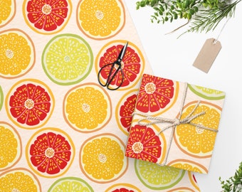 Orange Blossom Illustration Wrapping Papers, Birthday Wrapping Papers ...