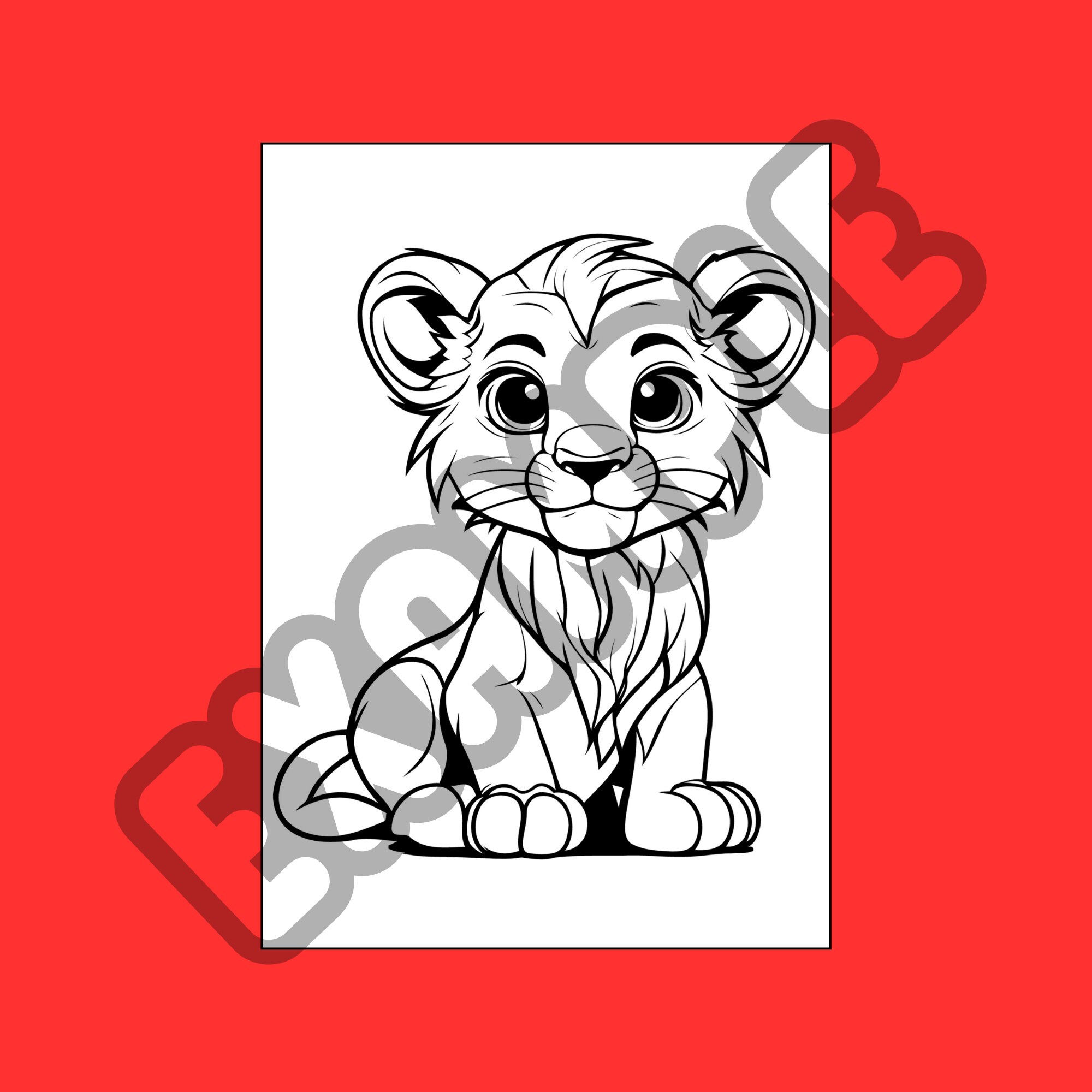 Cute Lion Coloring Pages, Homeschool Coloring Activity, Preschool ...
