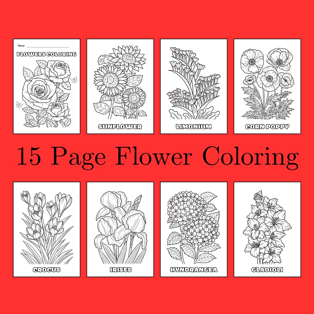 Flower Coloring Pages, Homeschool Coloring, Flower Coloring Book ...