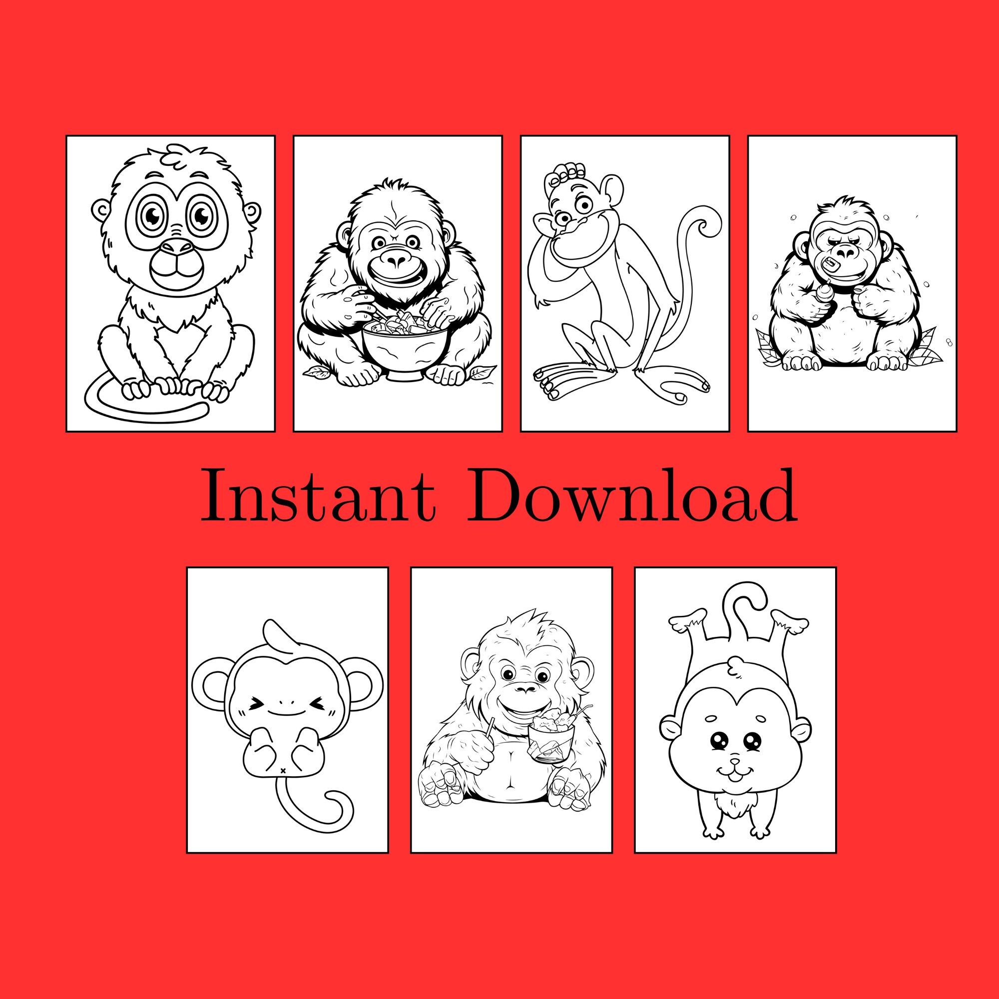 Monkey Coloring Pages, Homeschool Coloring Pages, Preschool Coloring ...
