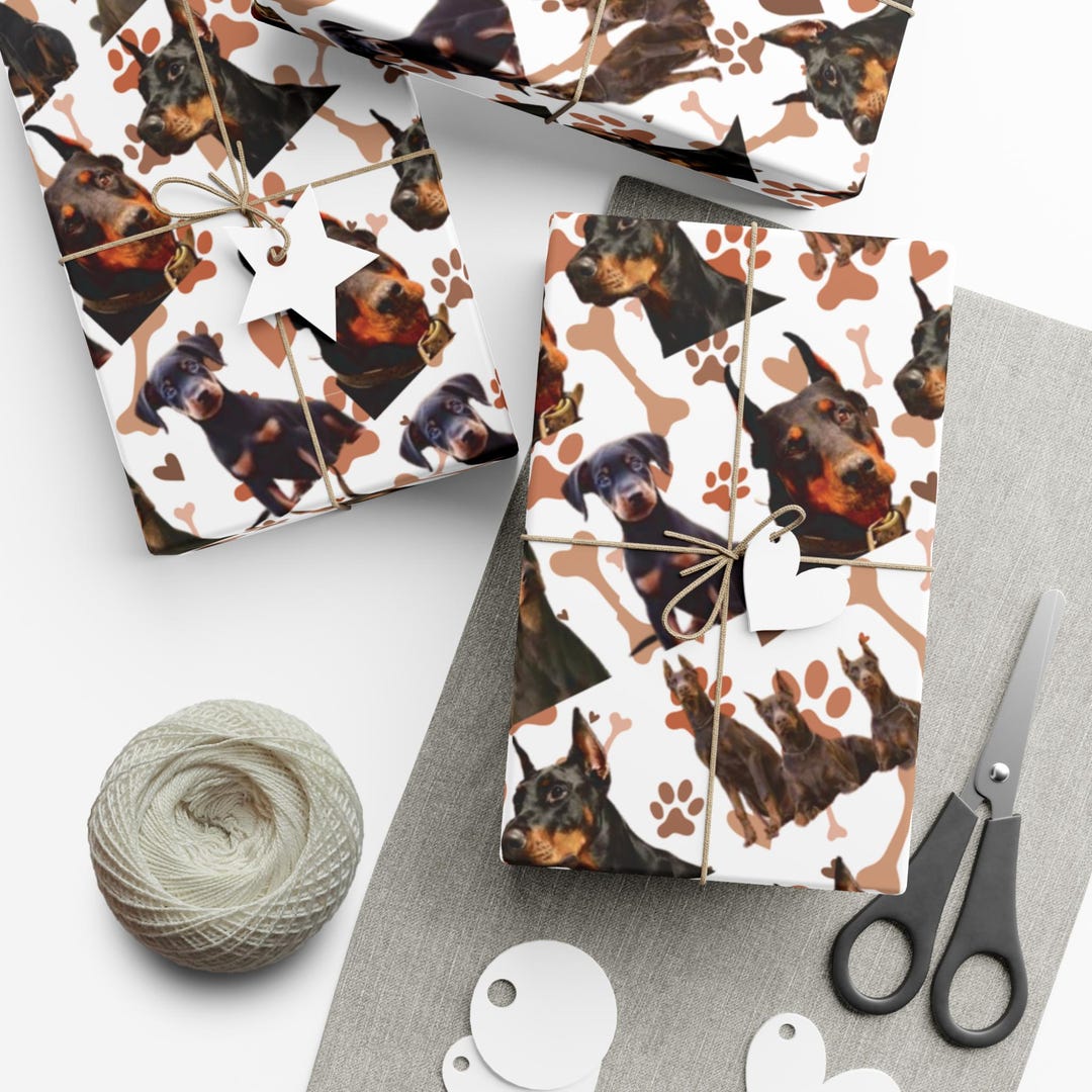 Doberman Wrapping Paper Unique Dog-themed Gift Wrap for Dog Lovers - Etsy