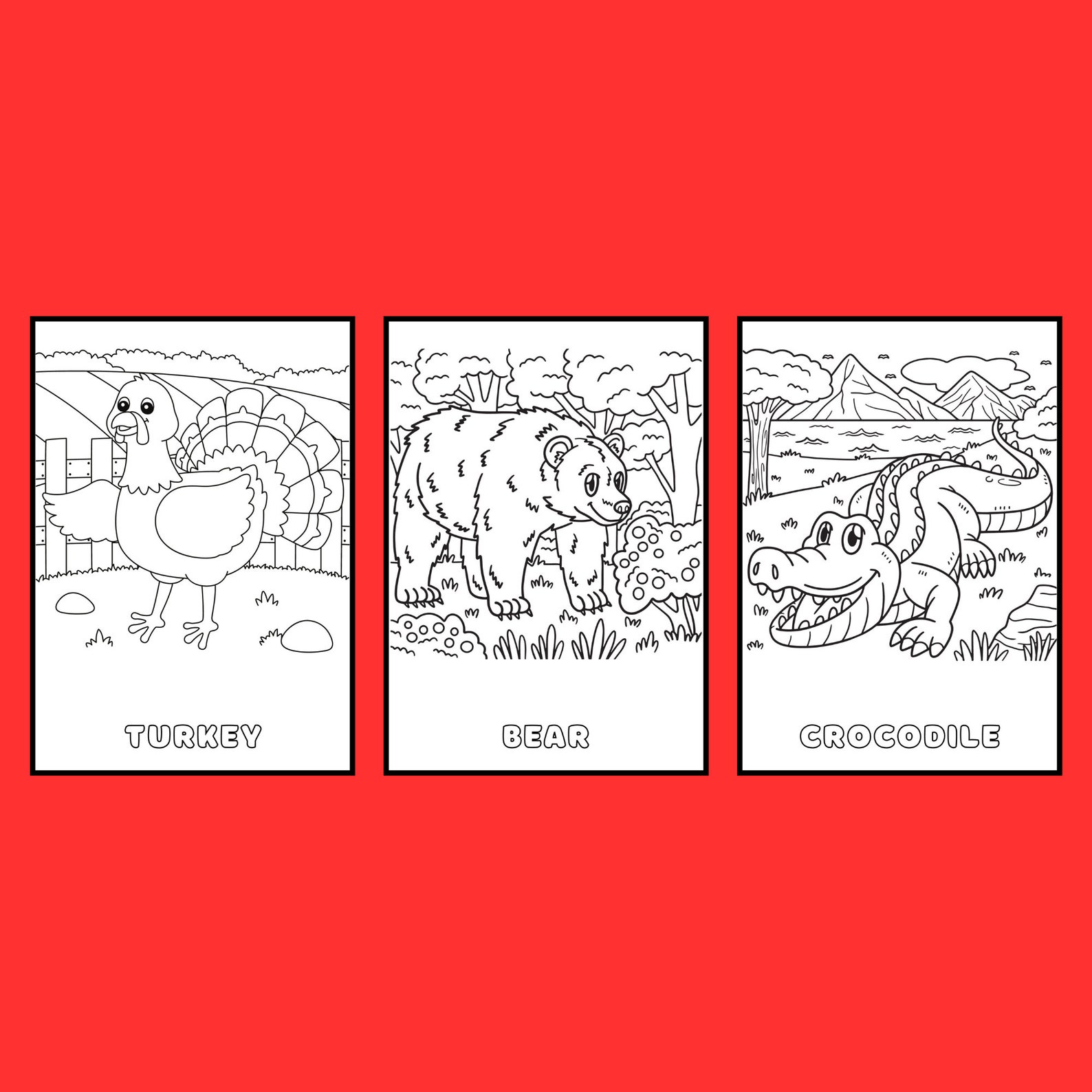 Animal Coloring Pages, Zoo Coloring Pages, Kids Safari Animals Coloring ...