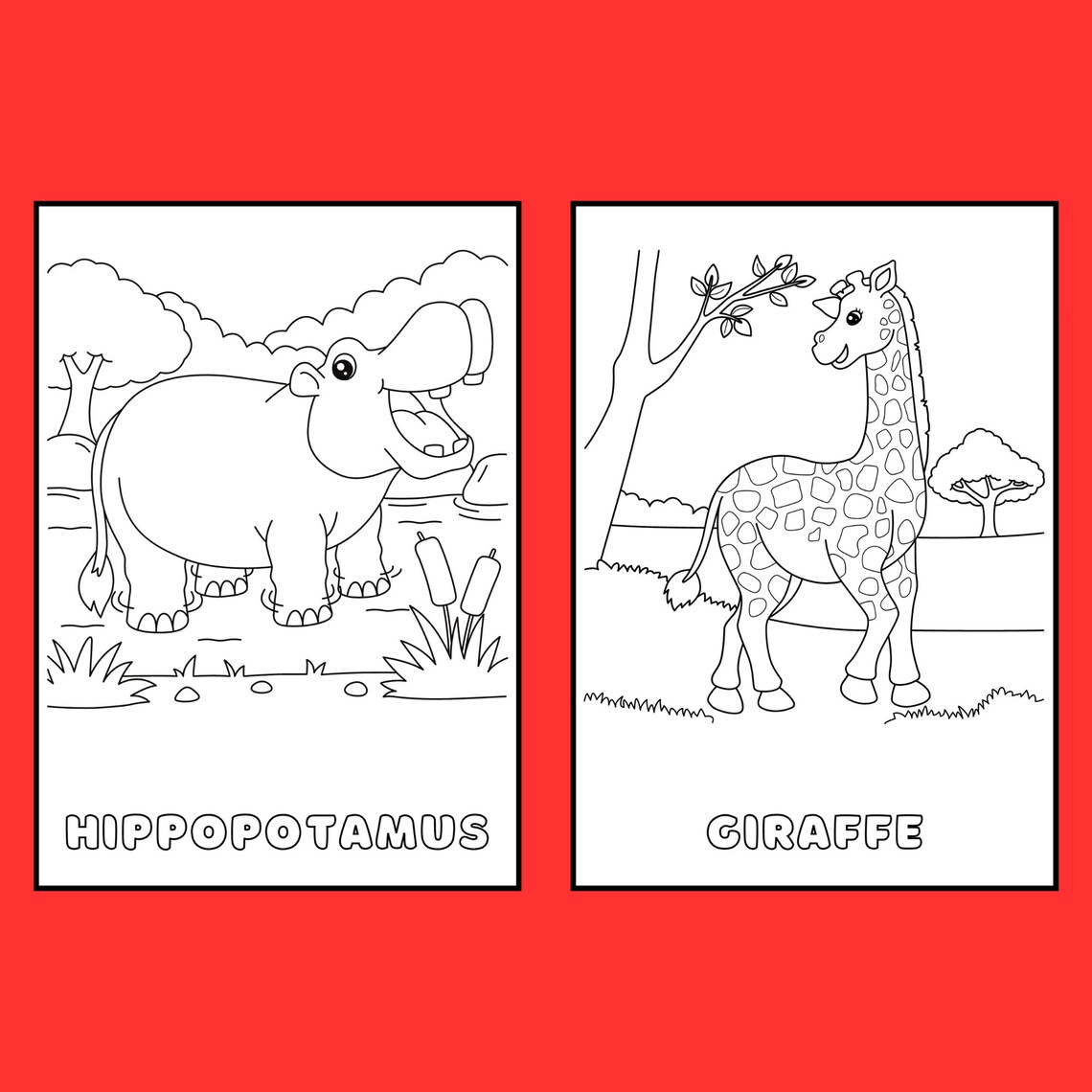 Animal Coloring Pages, Zoo Coloring Pages, Kids Safari Animals Coloring ...