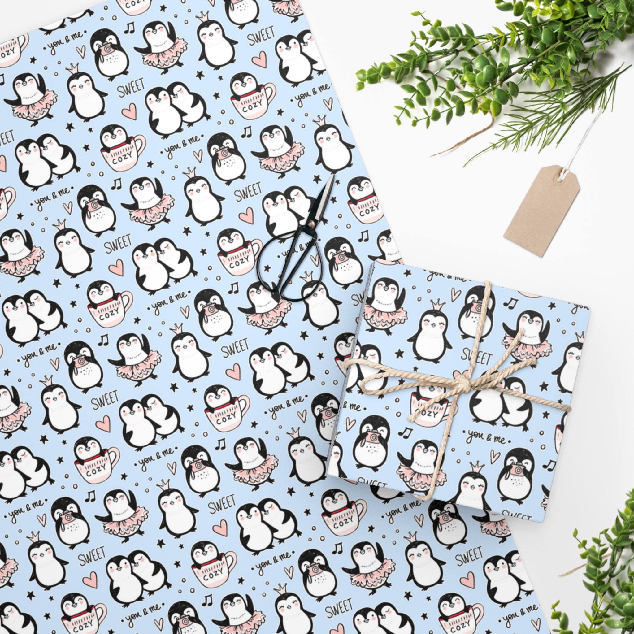 Penguin Wrapping Paper - Etsy