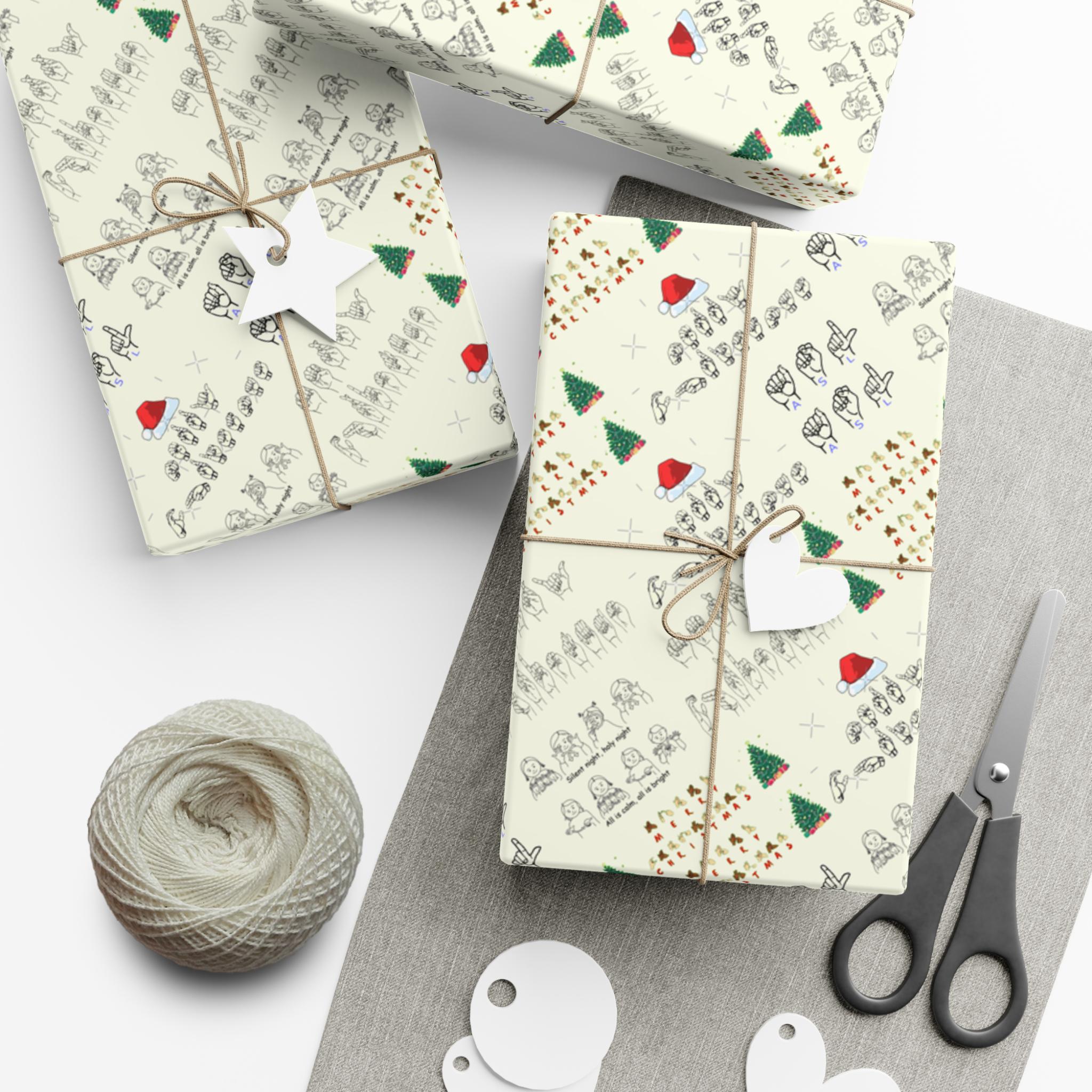 ASL Wrapping Paper, American Sign Language, ASL Christmas Wrapping ...
