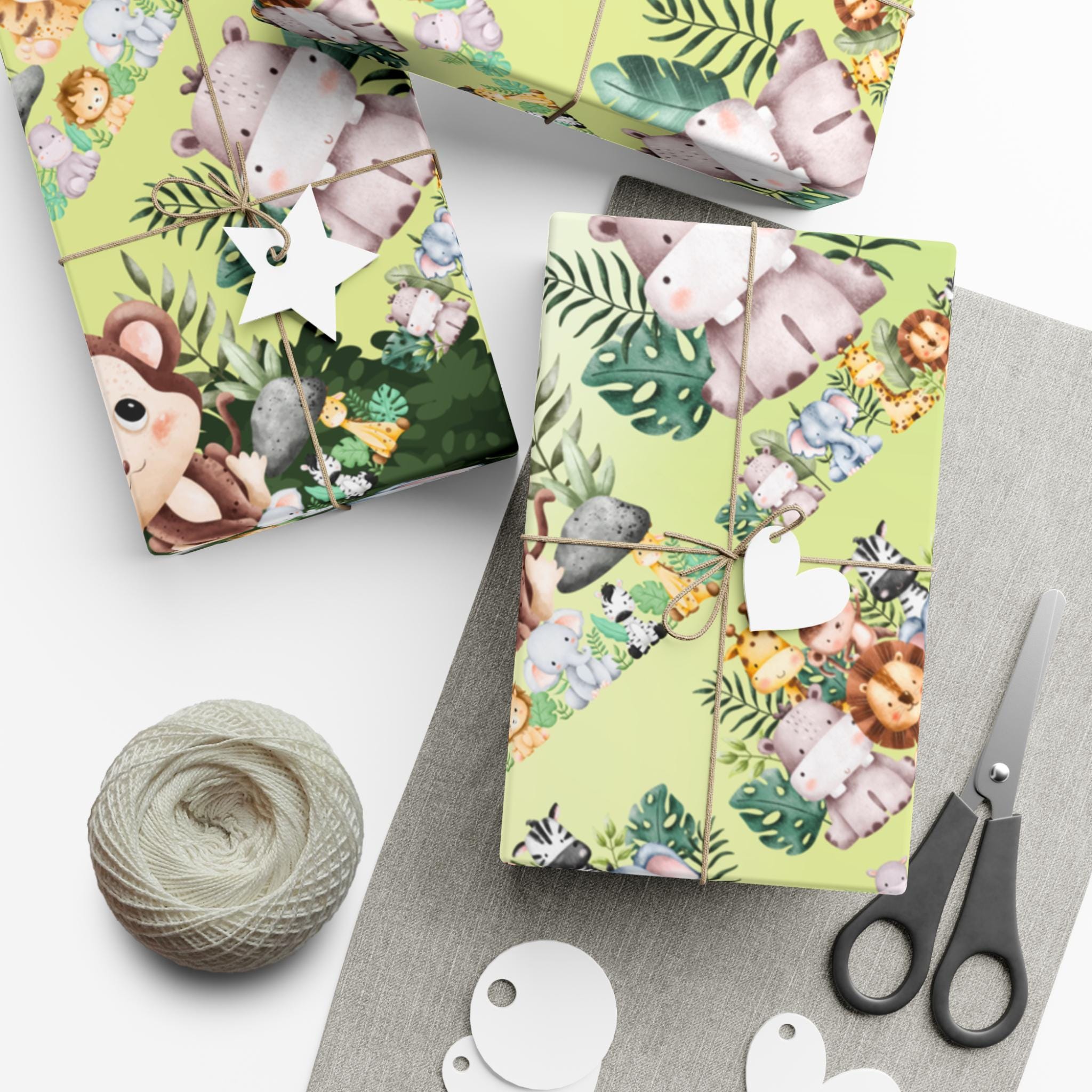 Safari Wrapping Paper, Jungle Safari Wrapping Paper, Safari Animal ...